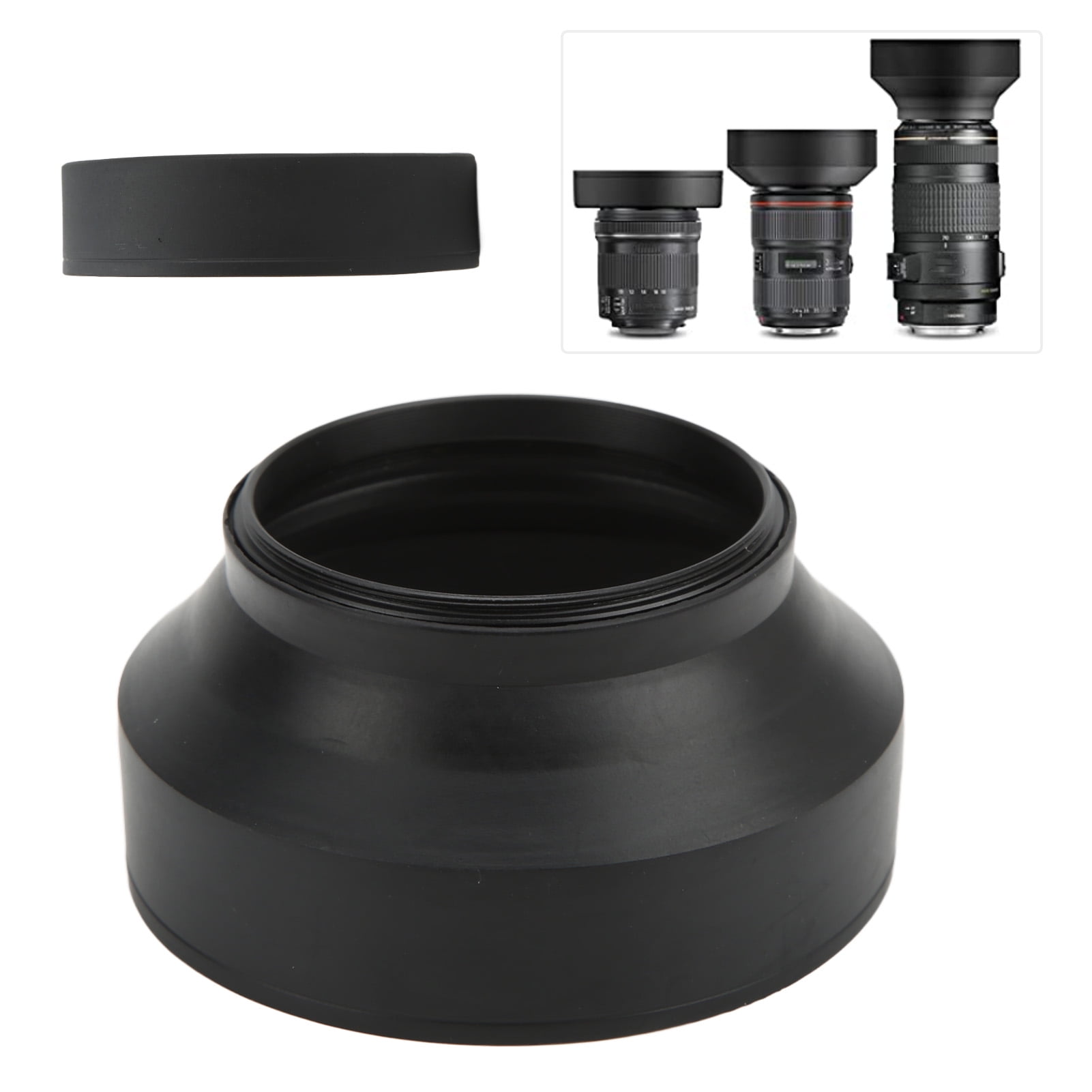 Lens Hood, Rubber Metal 3 In1 Digital Lens Hood Foldable Protective ...