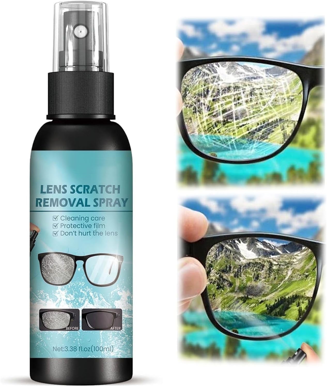 LWVITH Lens Scratch Removal Spray, Eyeglass Repair Solution, Glasses ...