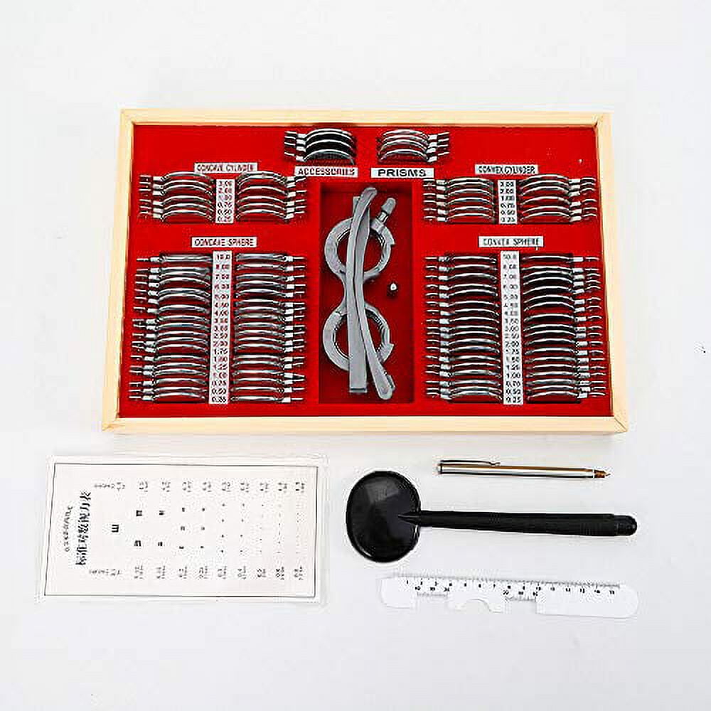 Lens Set, TBVECHI 104 Pcs Optometry Optical Glass Lens Test Metal Rim ...