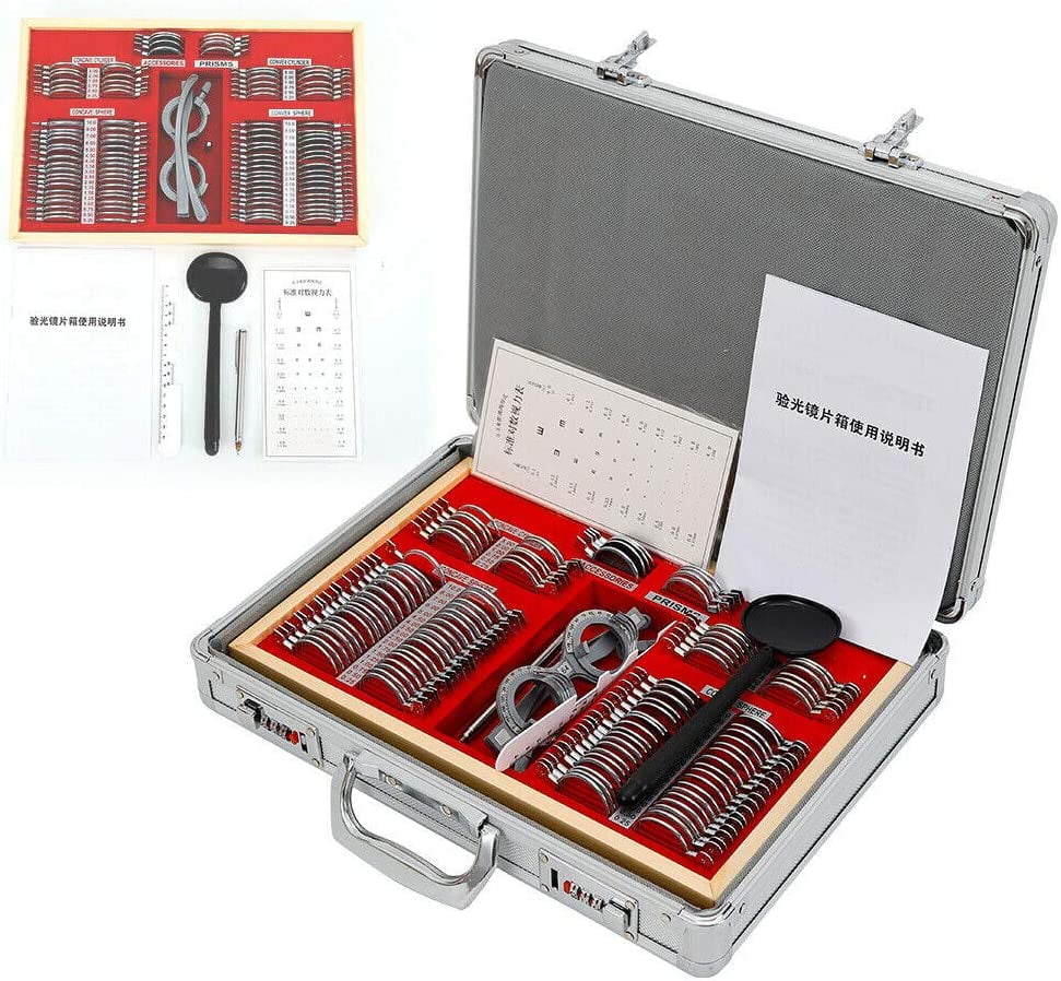 Lens Set, TBVECHI 104 Pcs Optometry Optical Glass Lens Test Metal Rim ...