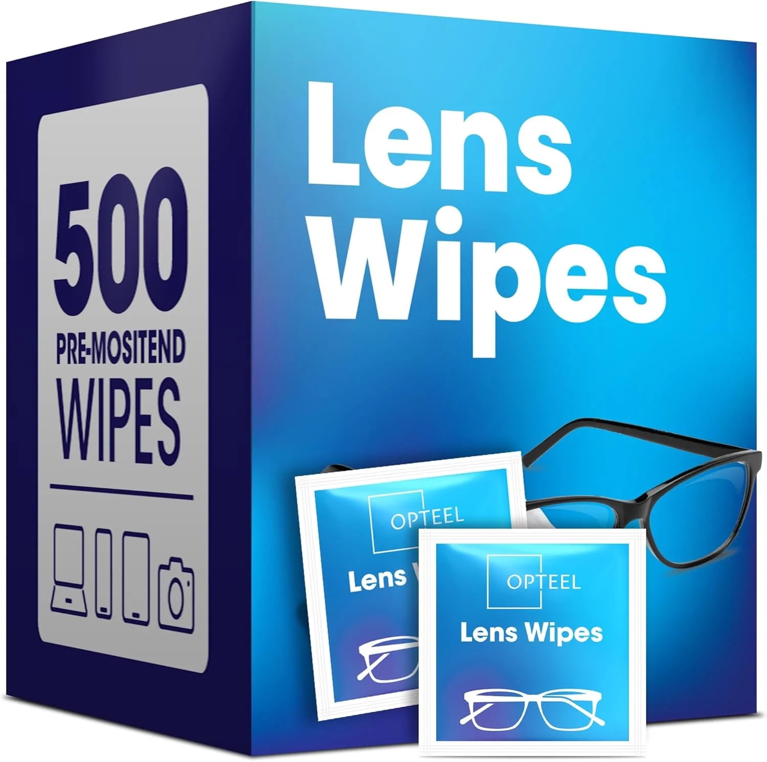 Lens Wipes for Eyeglasses - Pre-moistened Eyeglass Lens Cleaning Wipes ...