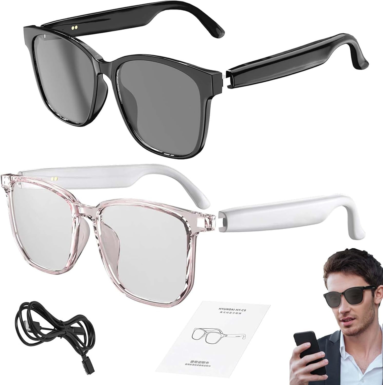 Lenskey Ai Translation Glasses, Lenskey Smart Glasses Translator for ...