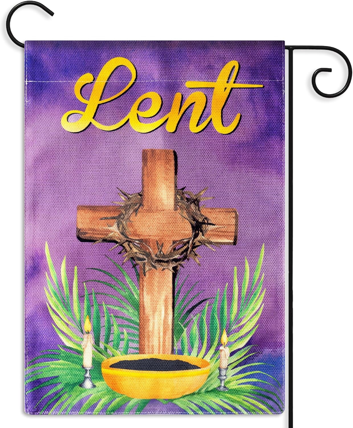 Lent Christian Garden Flag - 12 x 18 Inch Holy Week Religion Cross ...