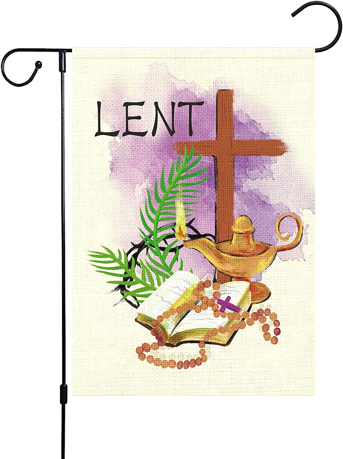 Lent Garden Flag 28 X 40 inch Double Sided, Small Vertical Purple Cross ...