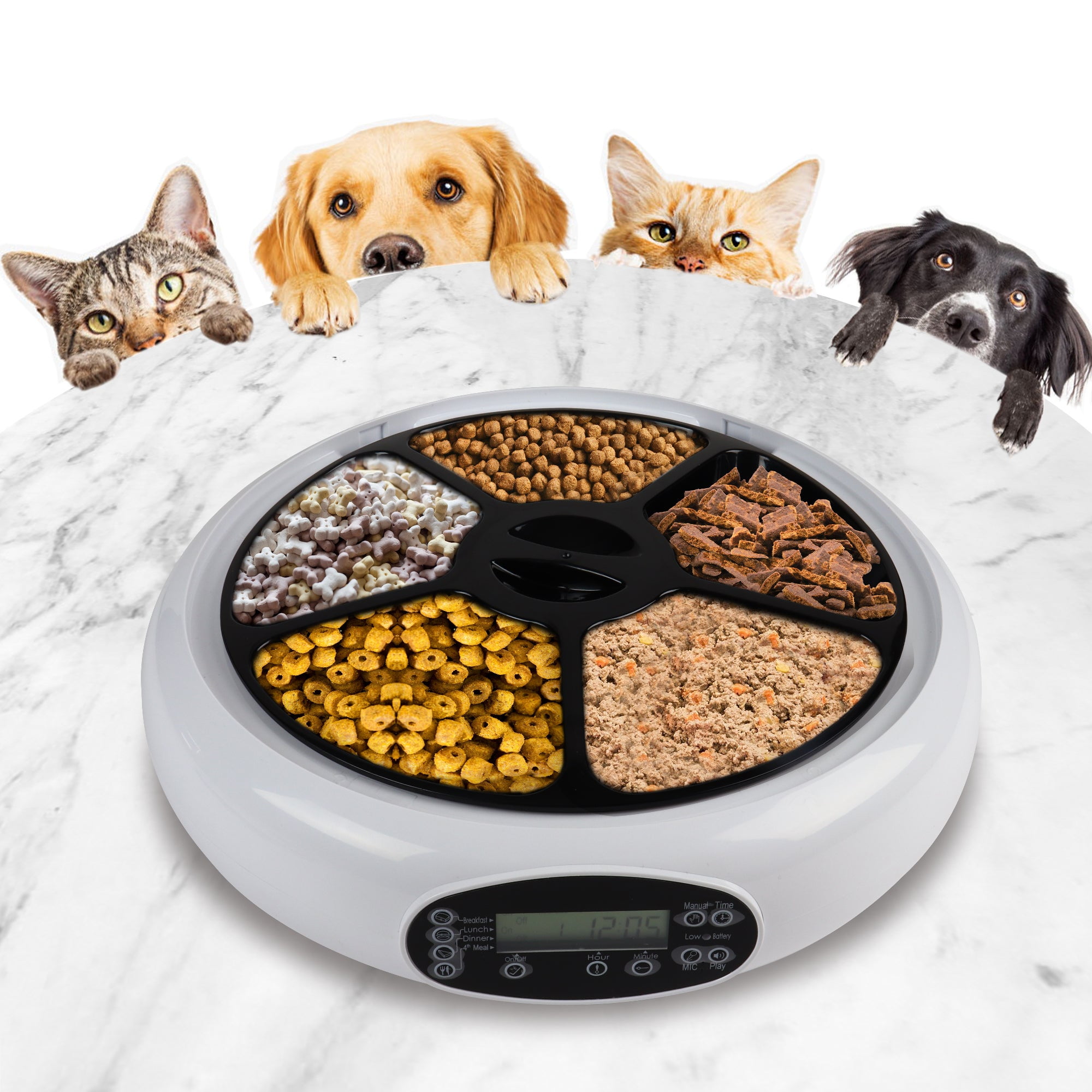 Free Shipping! Lentek 5 Meal Automatic Pet Feeder with Voice Message ...
