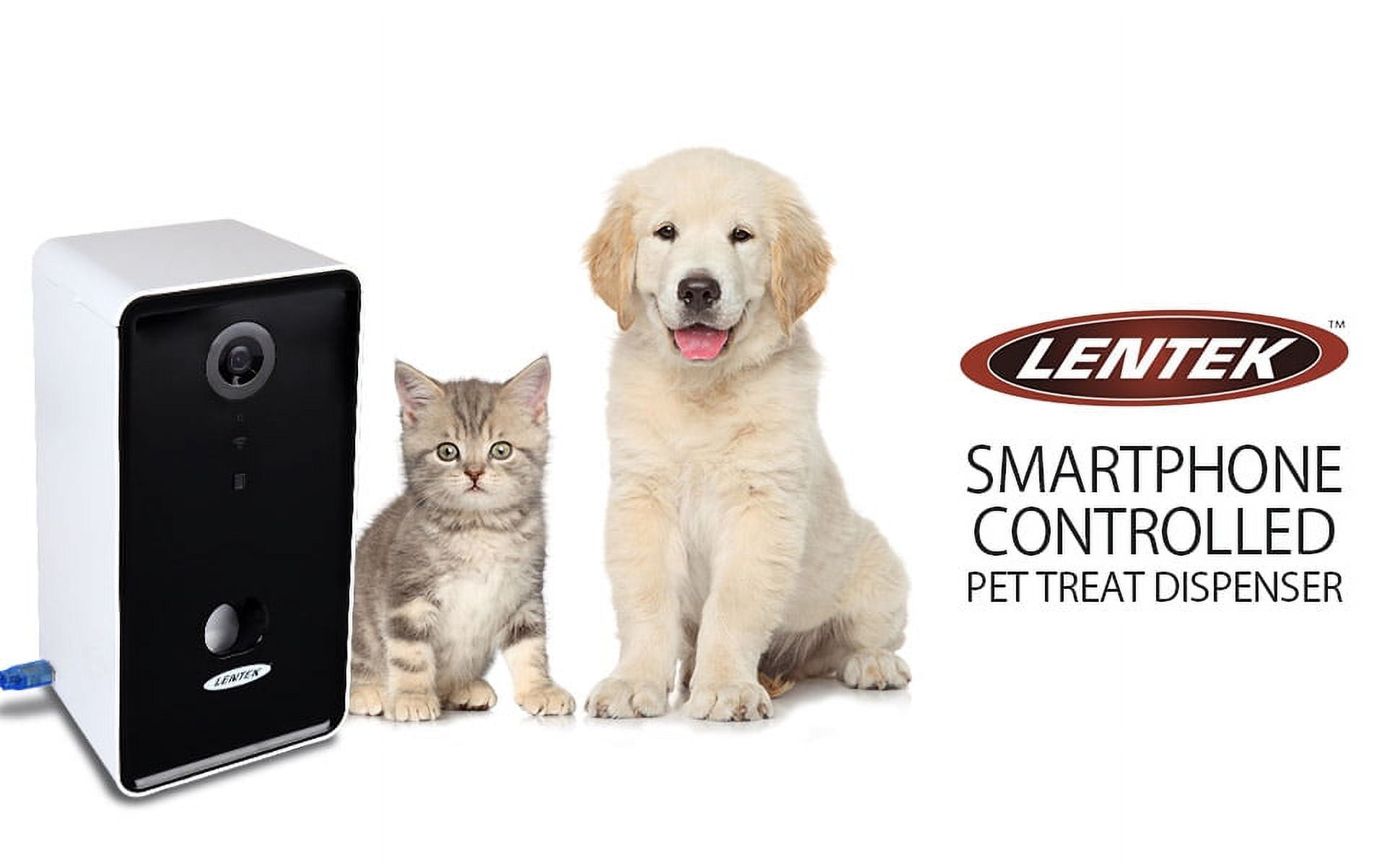 Lentek Smartphone-Controlled Pet Treat Dispenser with Camera and Two ...