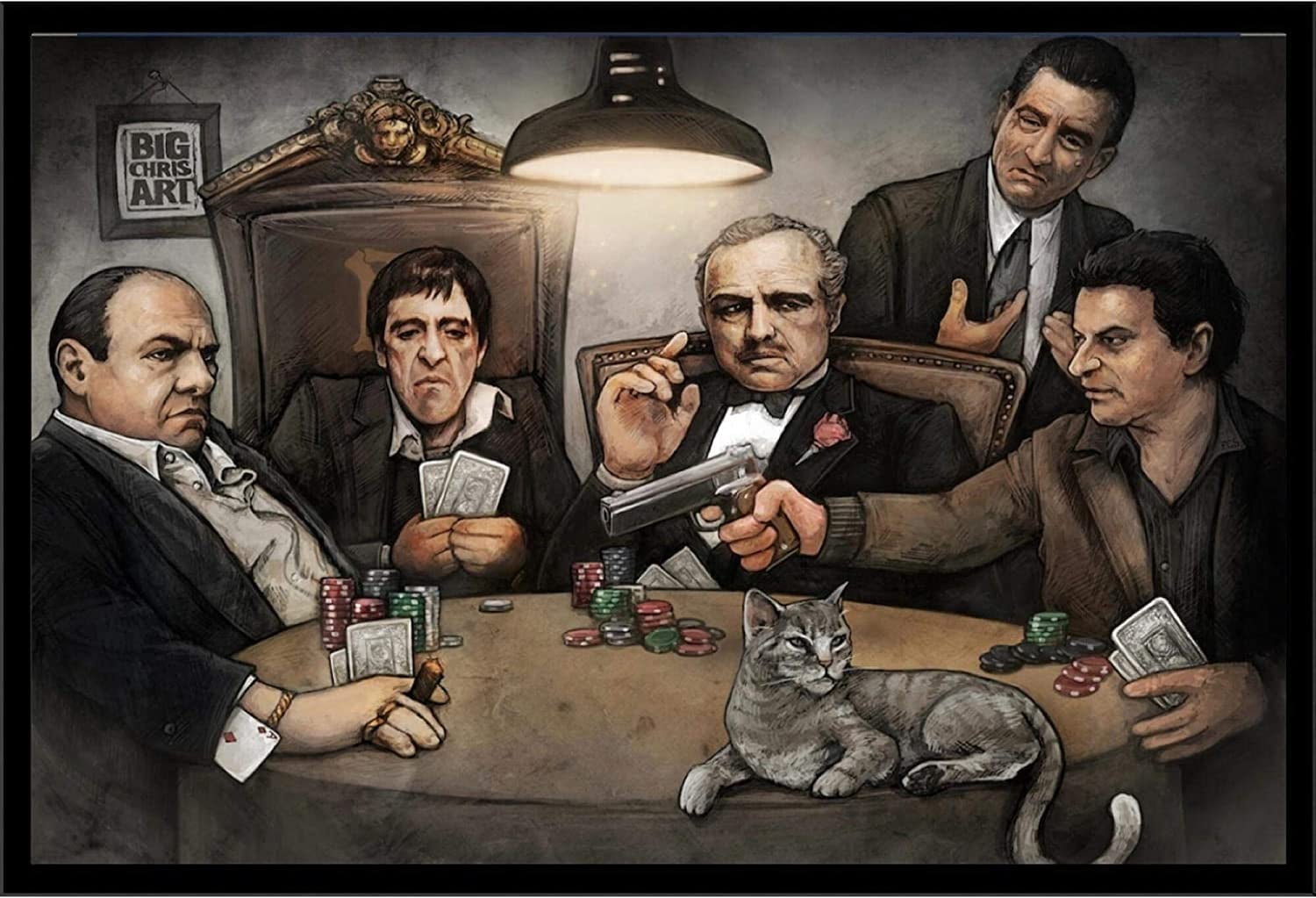 Lentics Mafia Gangster Poker | Scarface Sopranos Goodfellas & Godfather ...