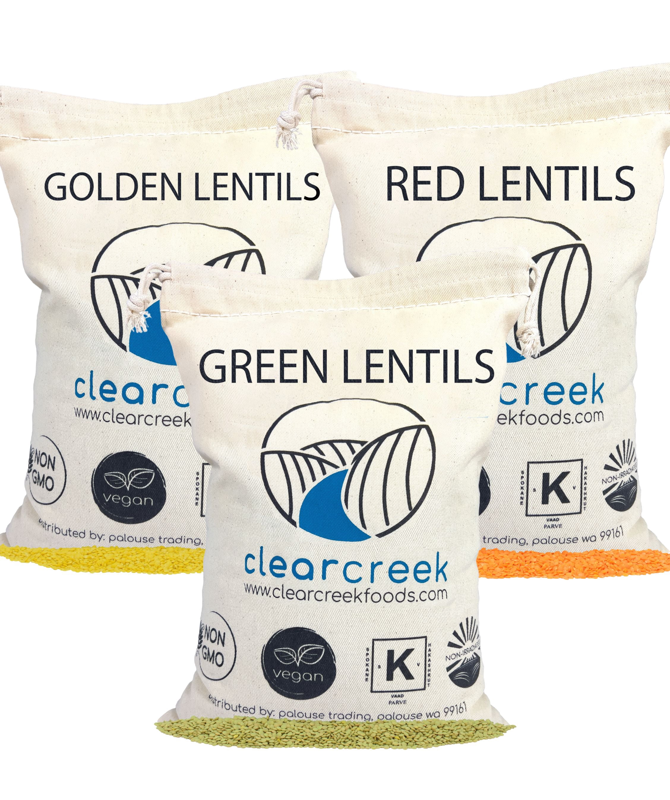 Clear Creek USA Lentil Trio Pack: Green, Beluga, Golden | Non-GMO ...