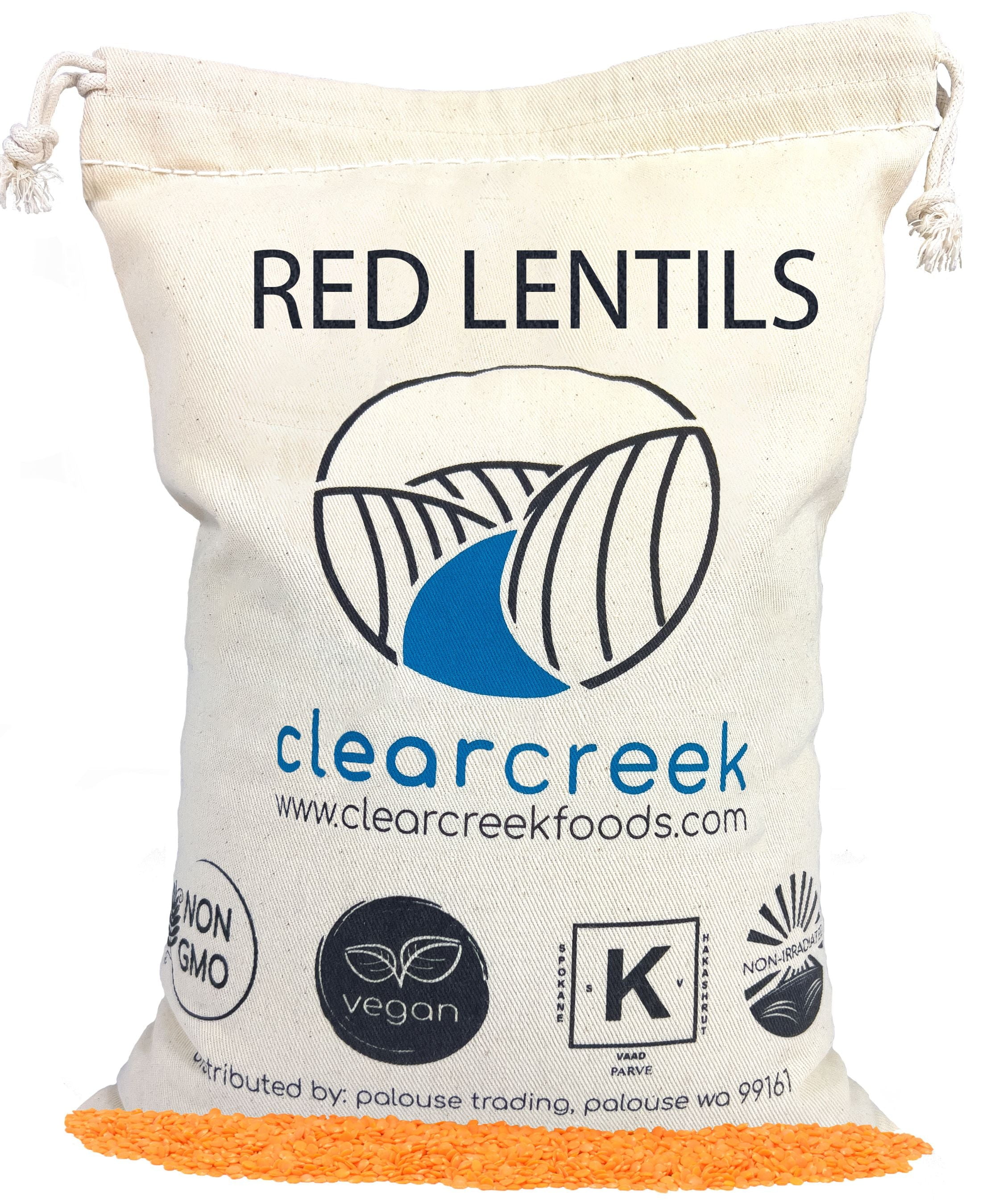 Lentils | Red Lentils | 4 lb Linen Drawstring Bag | Non-GMO | Kosher ...