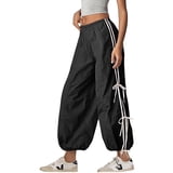Lentta Parachute Pants for Women, Elastic High Waist, Full Twist, Cargo ...