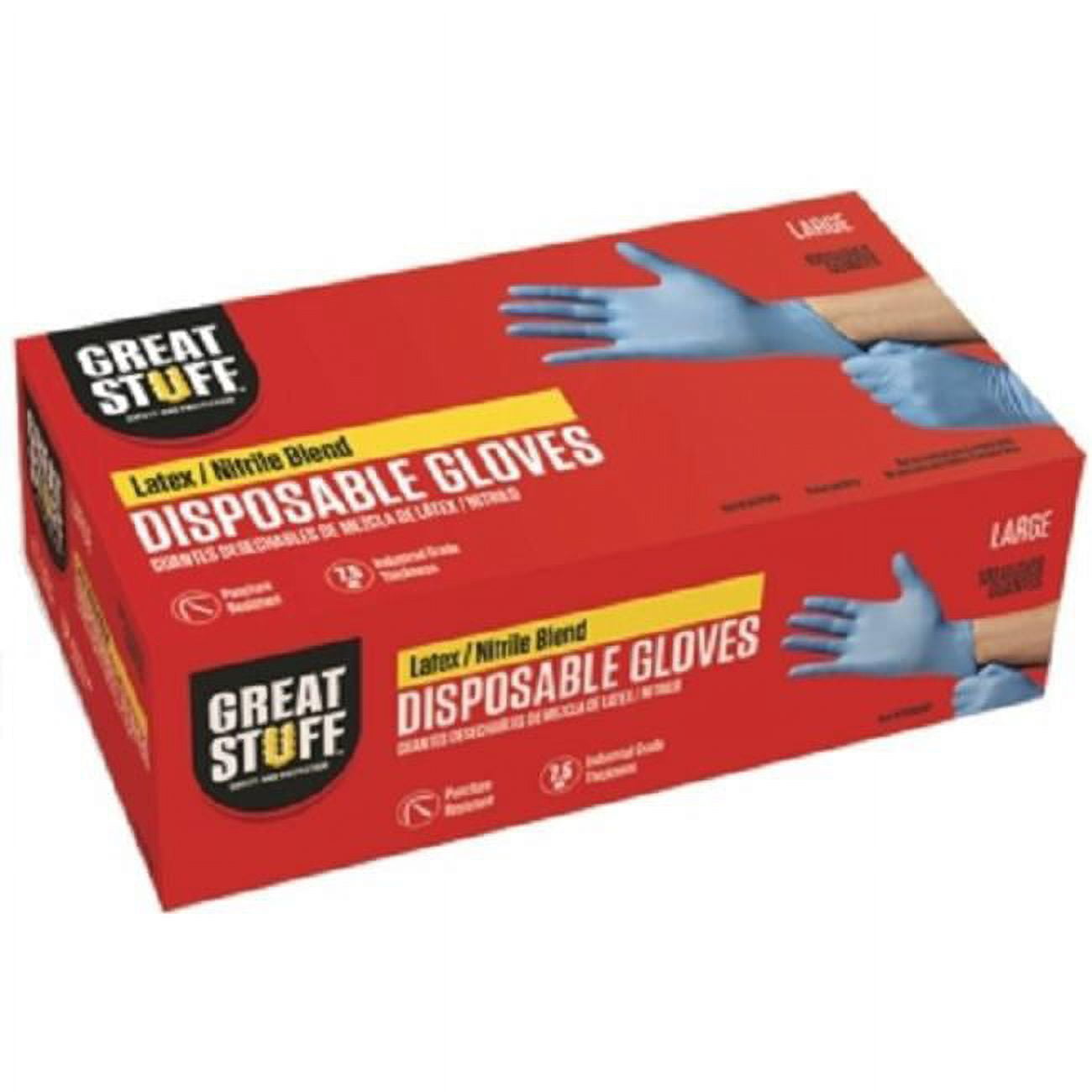 Lentus 75000090 Great Stuff Latex Nitrile DSP Glove, Blue - Extra Large ...