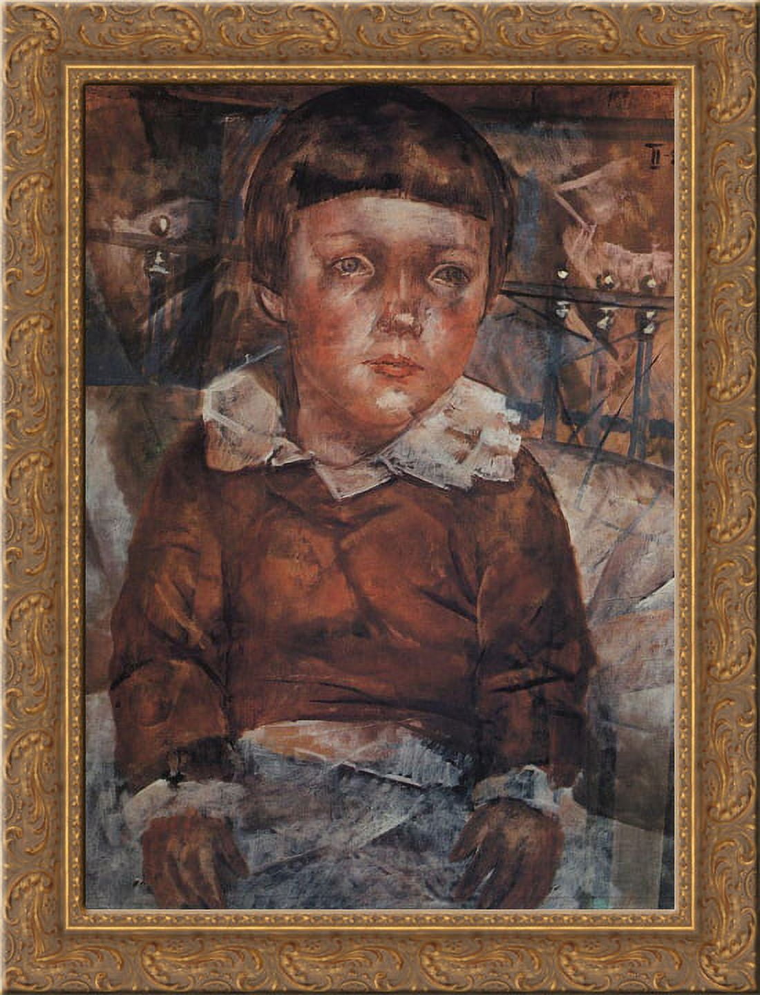 Lenushka in bed 20x24 Gold Ornate Wood Framed Canvas Art by Petrov ...