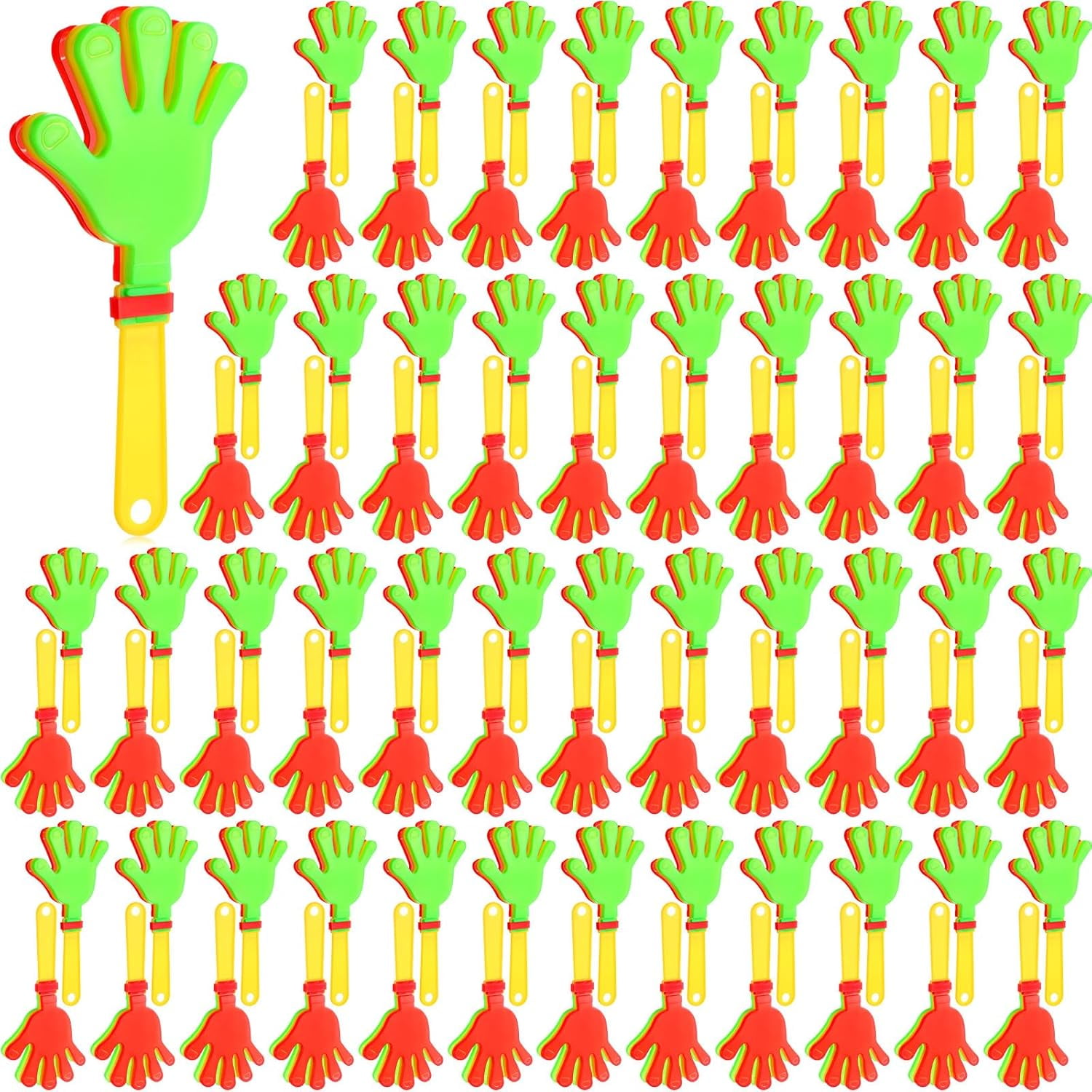 Lenwen 100 Pcs Hand Clappers Bulk 7.5 Inch Plastic Hand Clappers Noise Makers Cheering ...