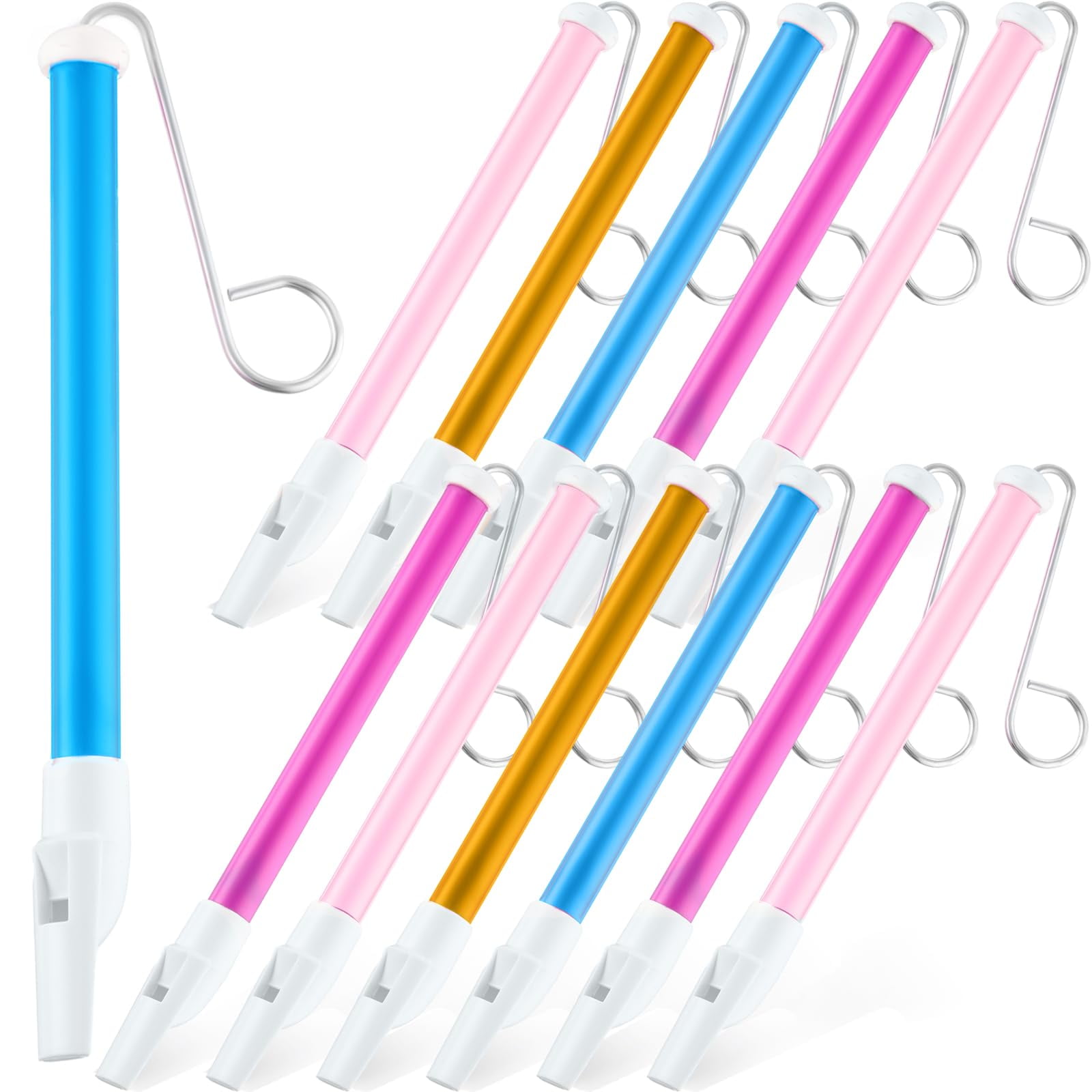 Lenwen 12 Pcs Slide Whistle Instrument Slide Toy Plastic Musical ...
