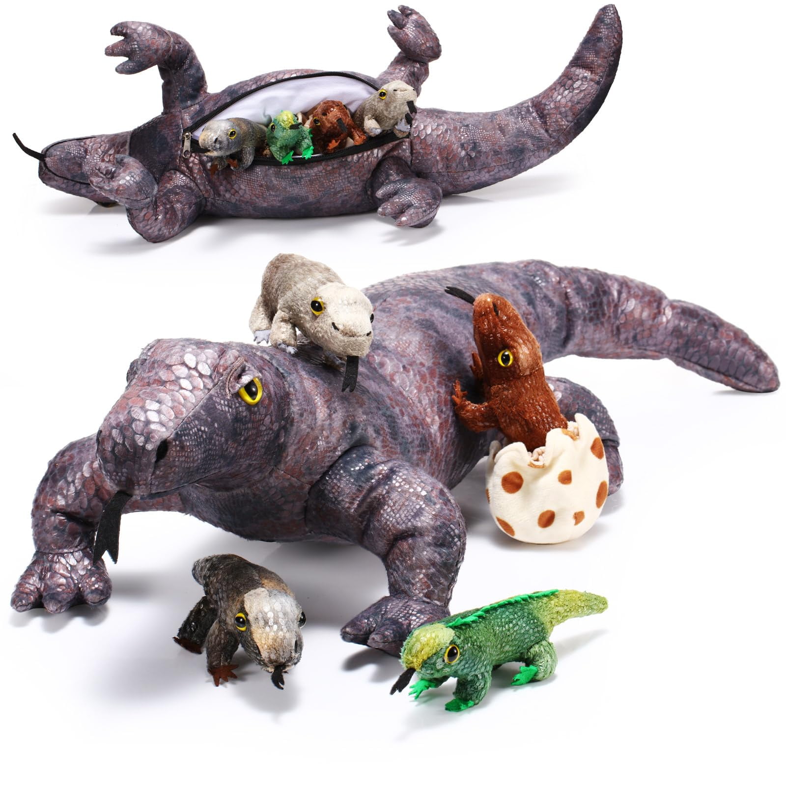 Lenwen 5 Pieces Komodo Dragon Plush Toy Set 26 Inch Monitor Lizard ...