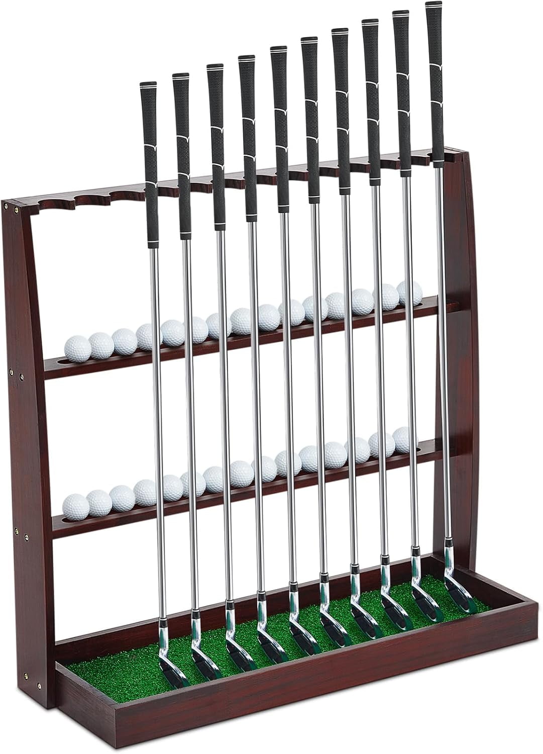 Lenwen Golf Putter Stand Wooden Display Rack Golf Club Holder Stand ...