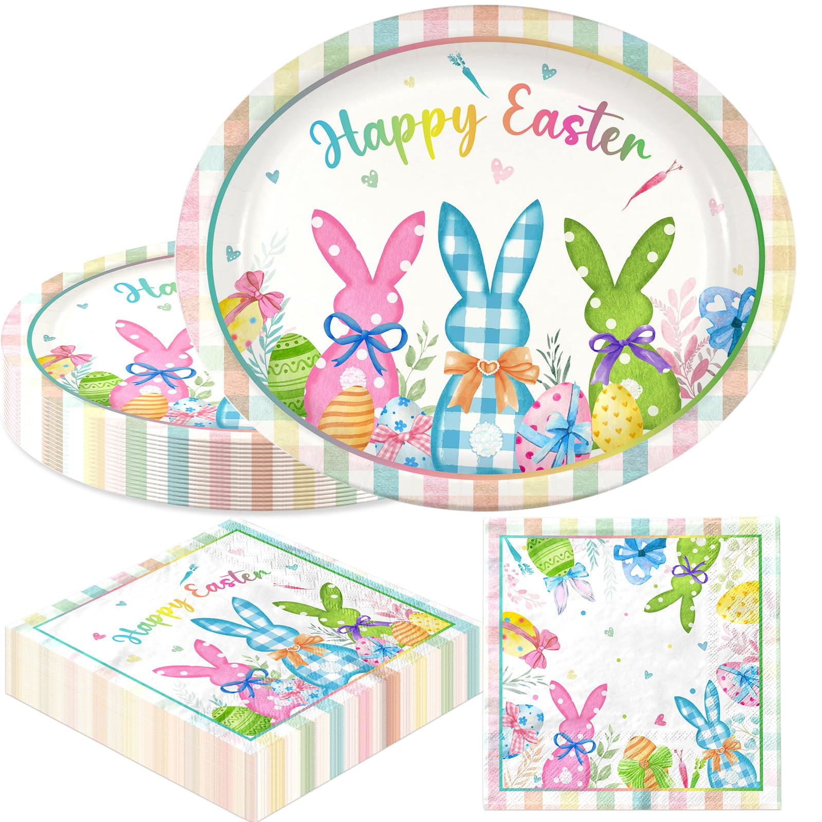 Lenyunge TMH1 Easter Plates and Napkins,Oval Easter Paper Plates and ...