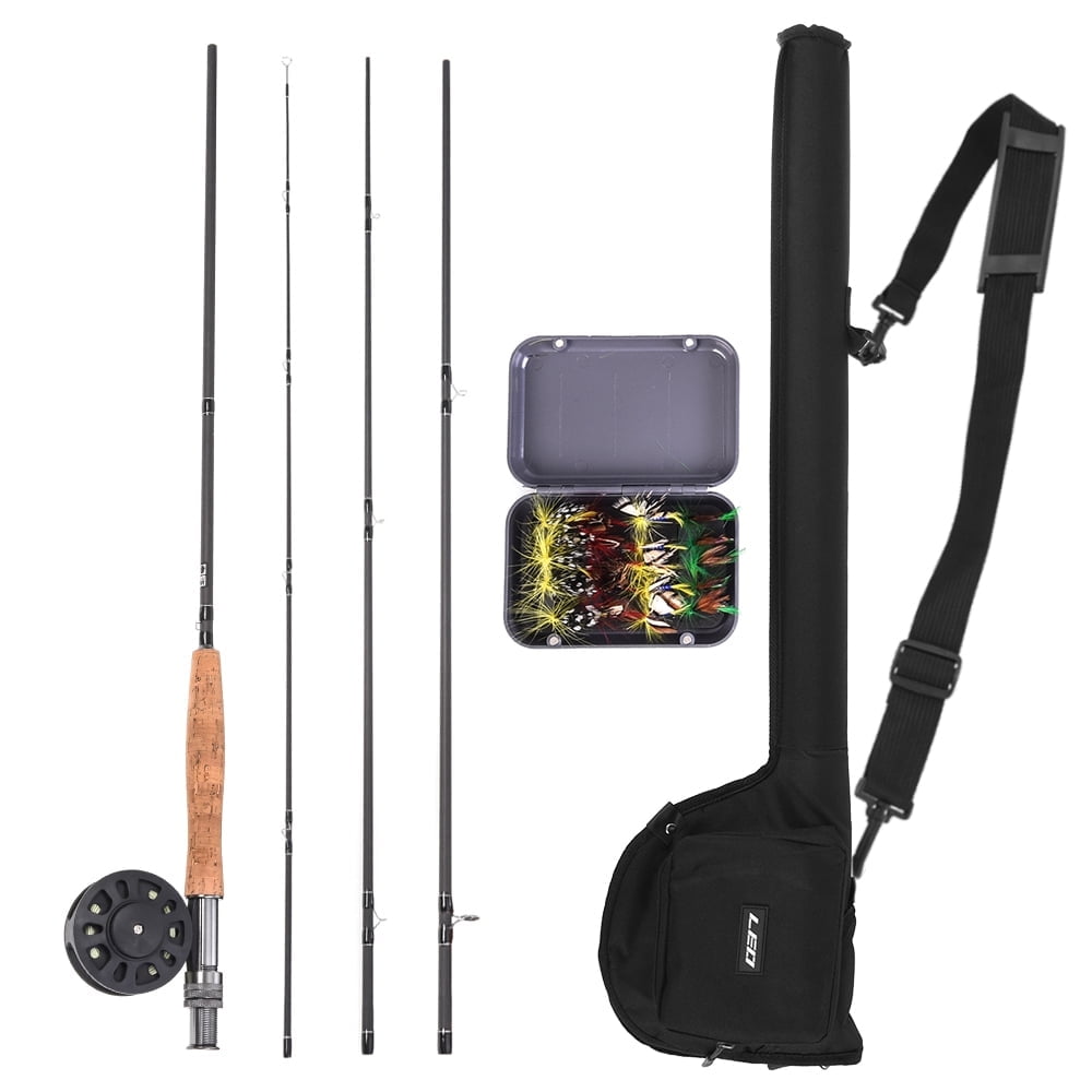 Leo 9' Fly Fishing Rod and Reel Combo, 4-Piece, ABS, Lightweight and ...