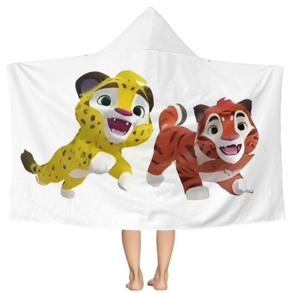 Leo Amd Tig Pattern Beach Poncho - Microfiber - Towel - Kids ...