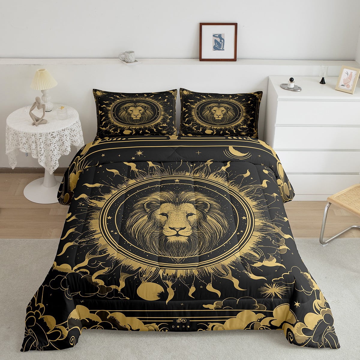 Leo Bedding King Size 12 Horoscope Astrology Comforter Set for Boys ...