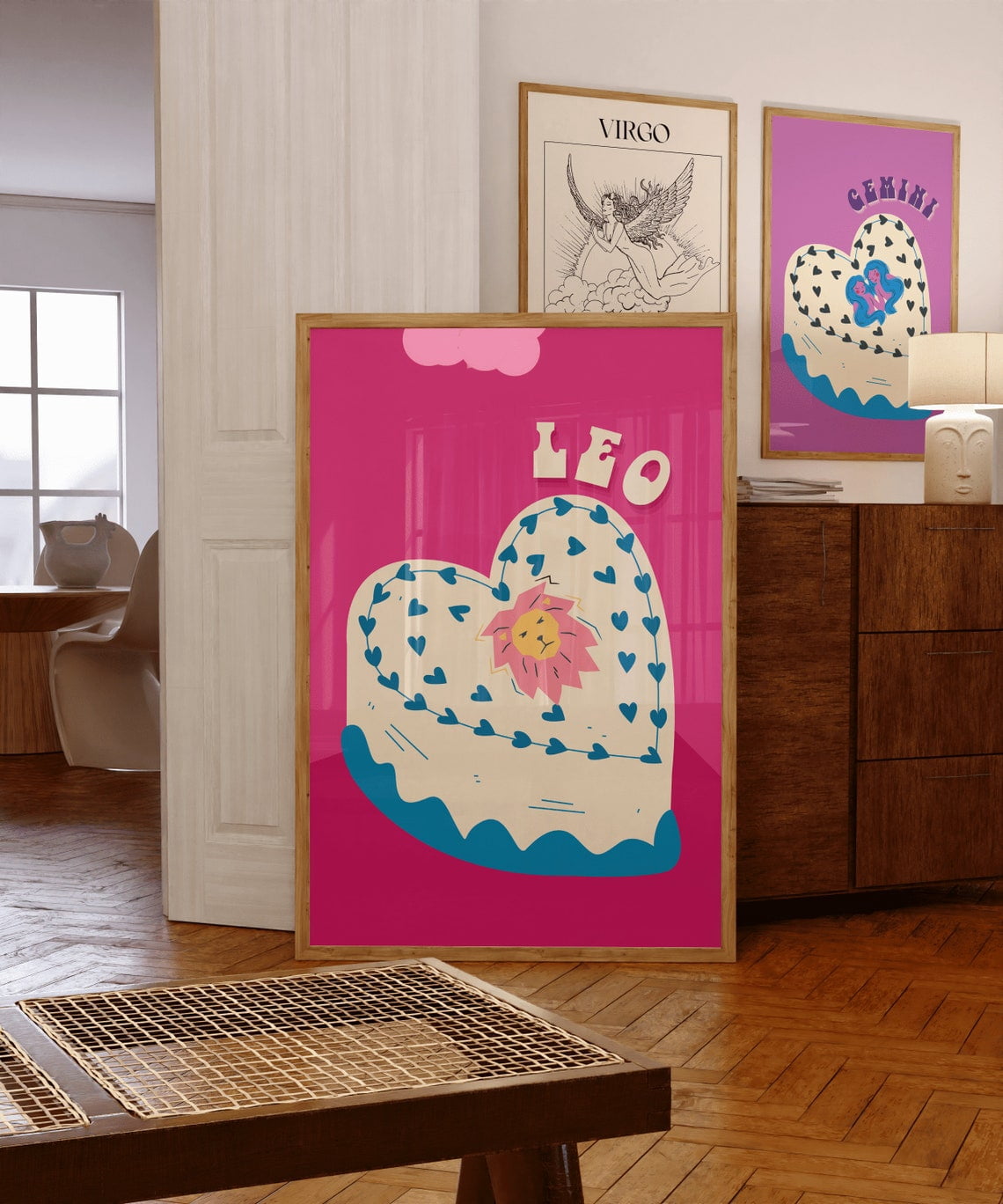 Leo Cake ~ Zodiac Star Sign Poster ~ Illustration Astrology Art ~ Leo ...