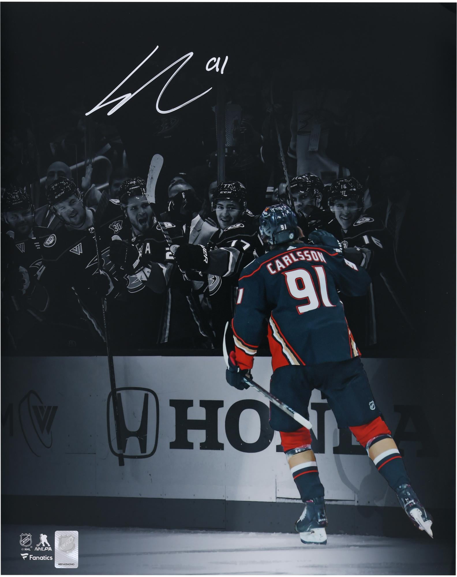 Leo Carlsson Anaheim Ducks Autographed 16" x 20" NHL Debut and 1st Goal ...