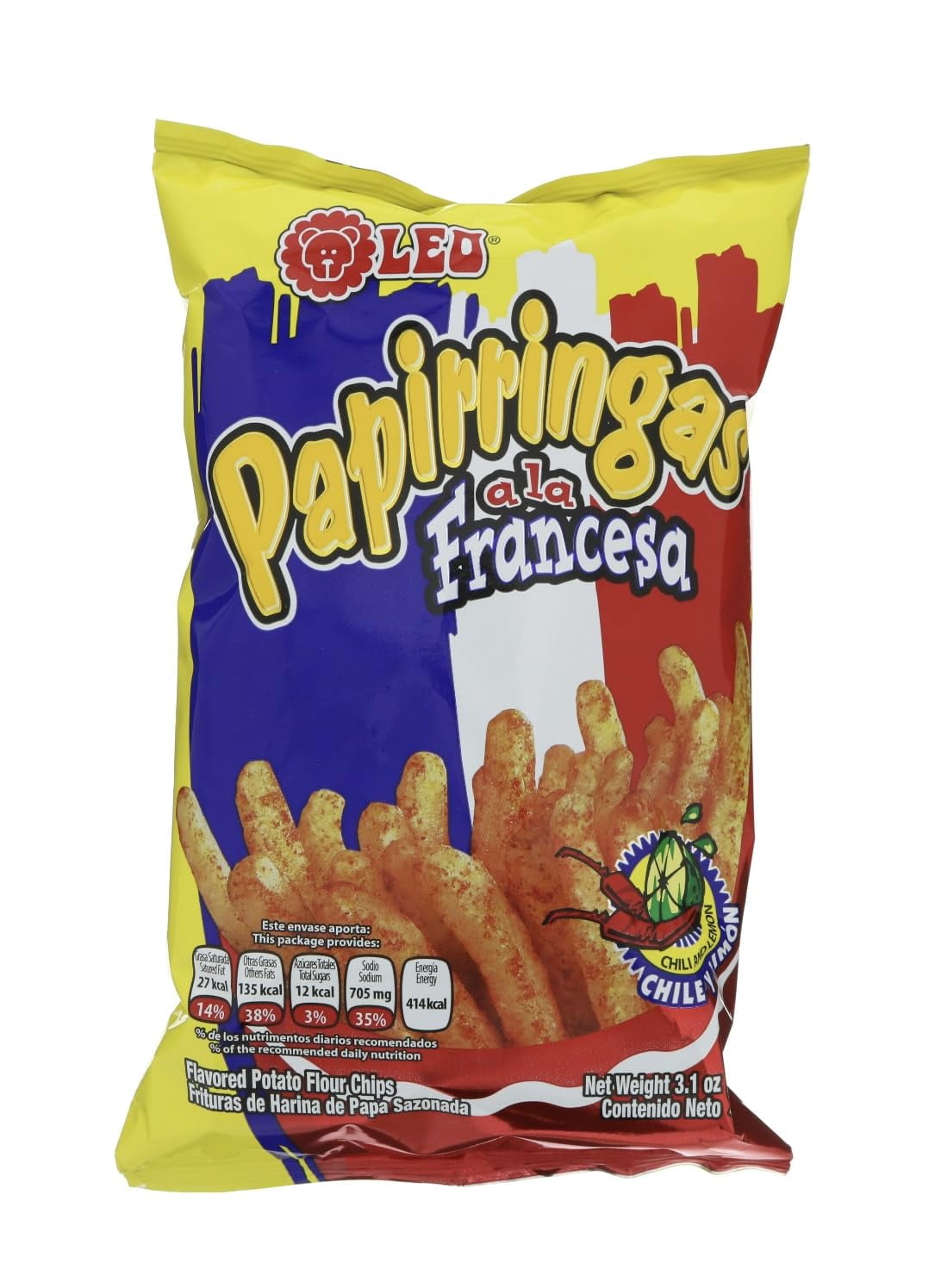 Leo Chile Y Limon Papirringas a La Francesa mexican chips 3.1 oz. box ...