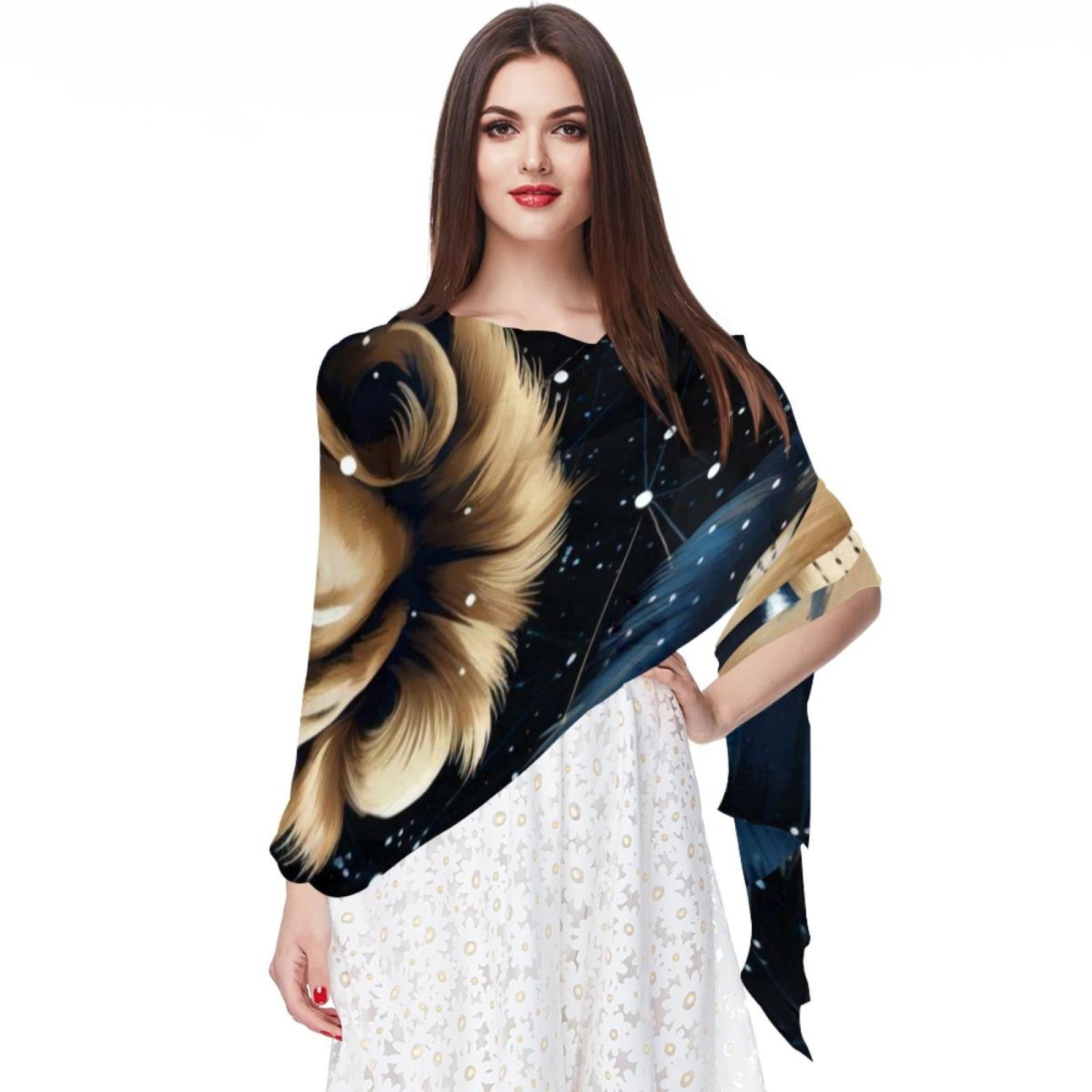 Leo Constellation Beautiful Translucent Chiffon Yarn Hair Scarf 180*73 ...