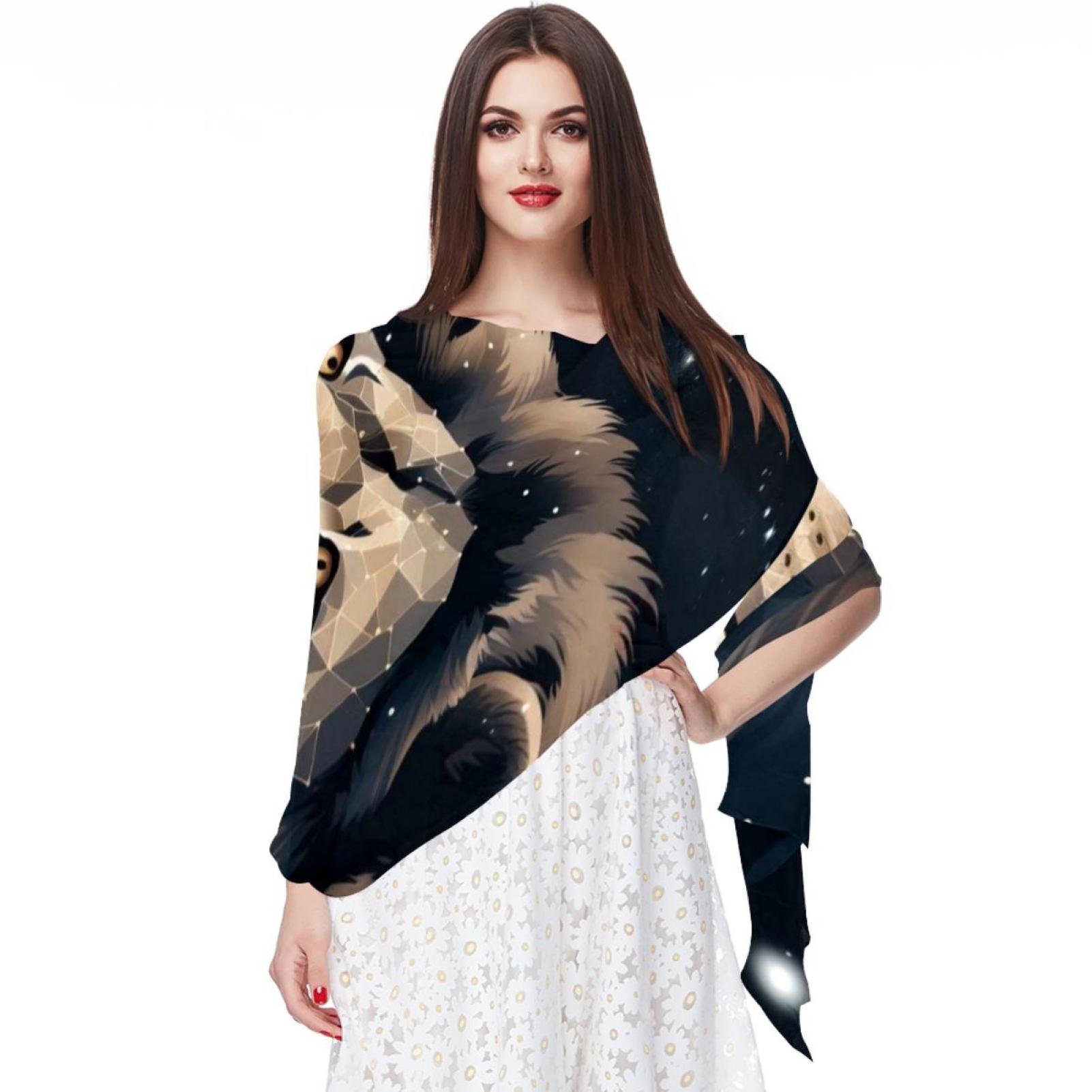 Leo Constellation Chic Chiffon Yarn Head Scarf - Translucent Light and ...