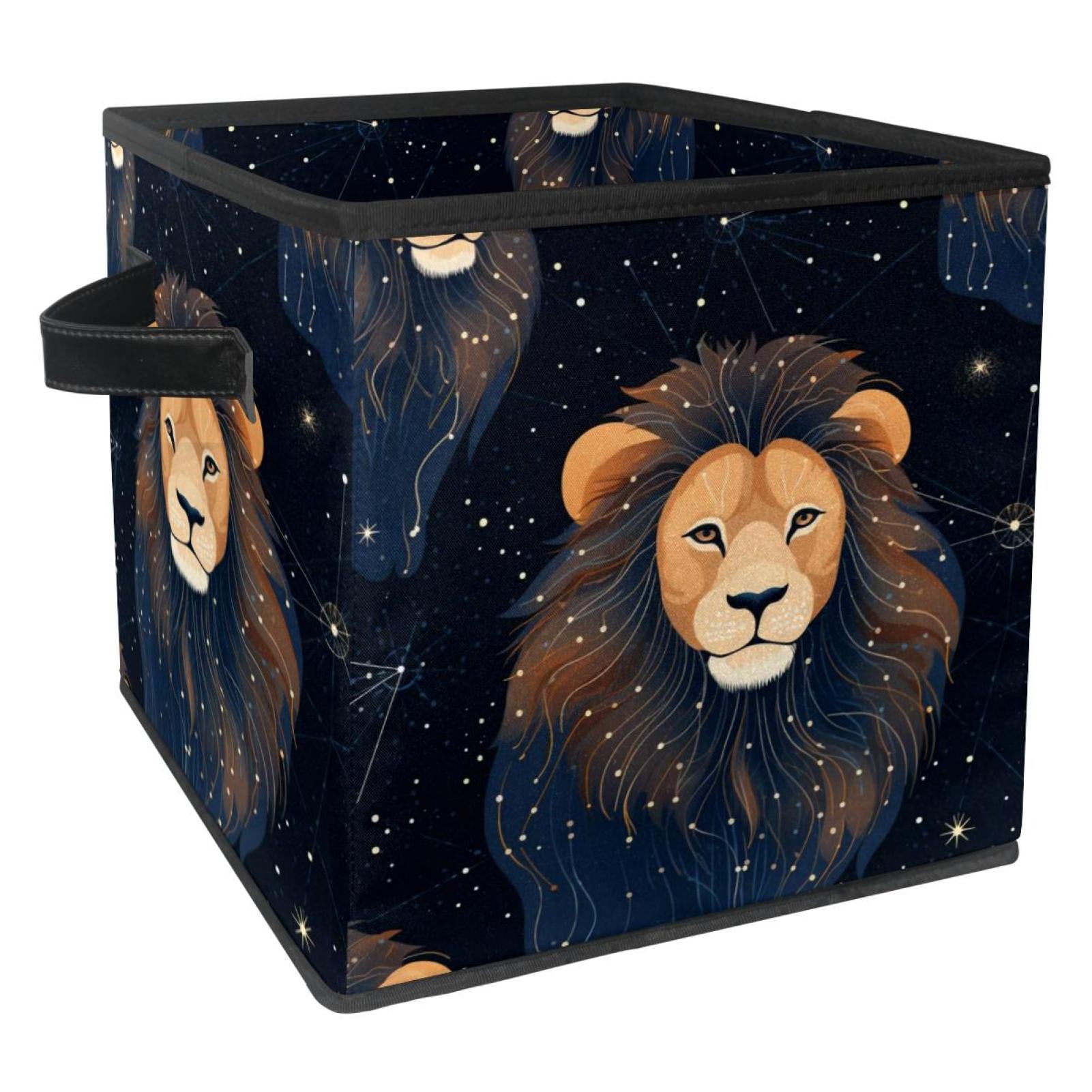 Leo Constellation Foldable Storage Basket with Handle, 10.8"X10.5"X10.6 ...