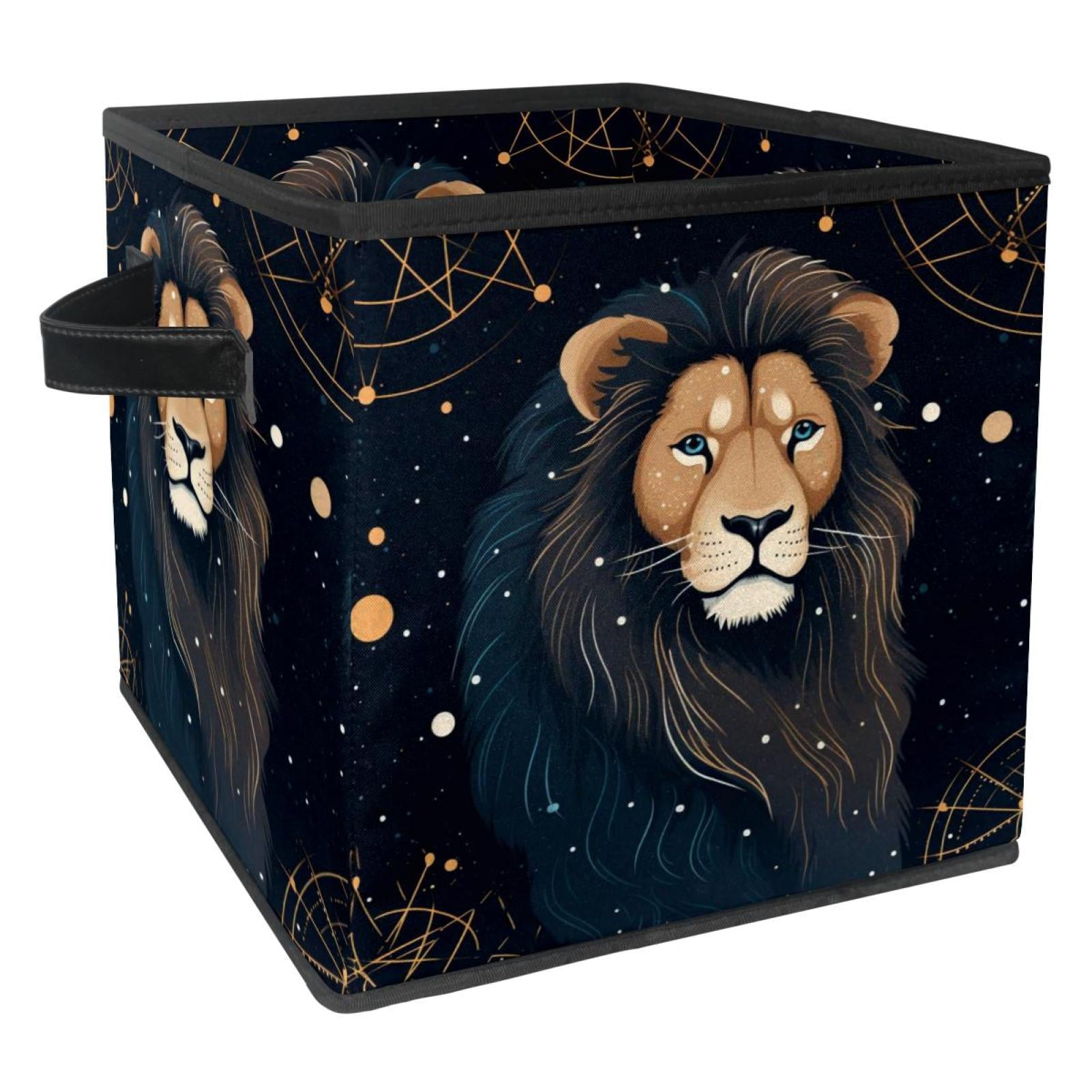 Leo Constellation Foldable Storage Box with Handle, 10.8"x10.5"x10.6 ...