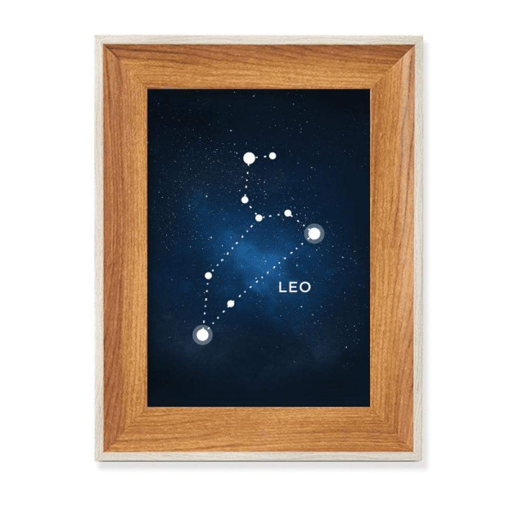 Leo Constellation Zodiac Sign Desktop Wooden Photo Frame Display ...
