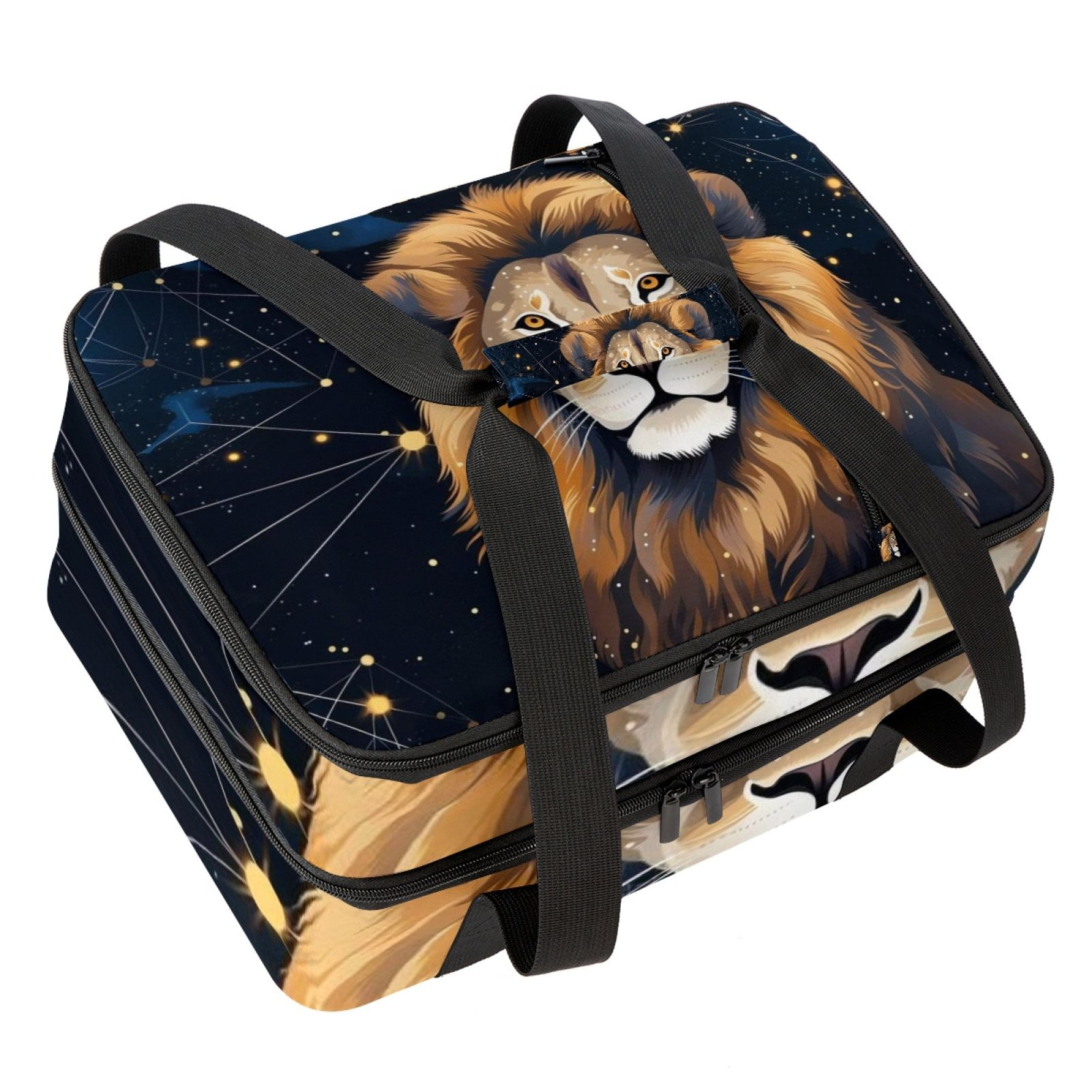 Leo Dual Compartment Insulated Lunch Bag with Large Capacity - 7.1x11 ...