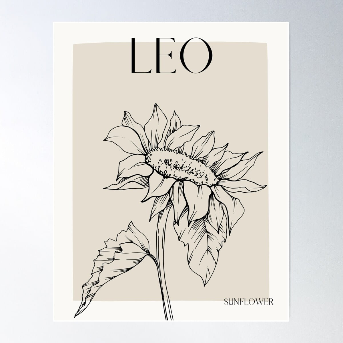 Leo Flower Art Design, Sunflower Flower, Matisse Style Artwork Poster ...