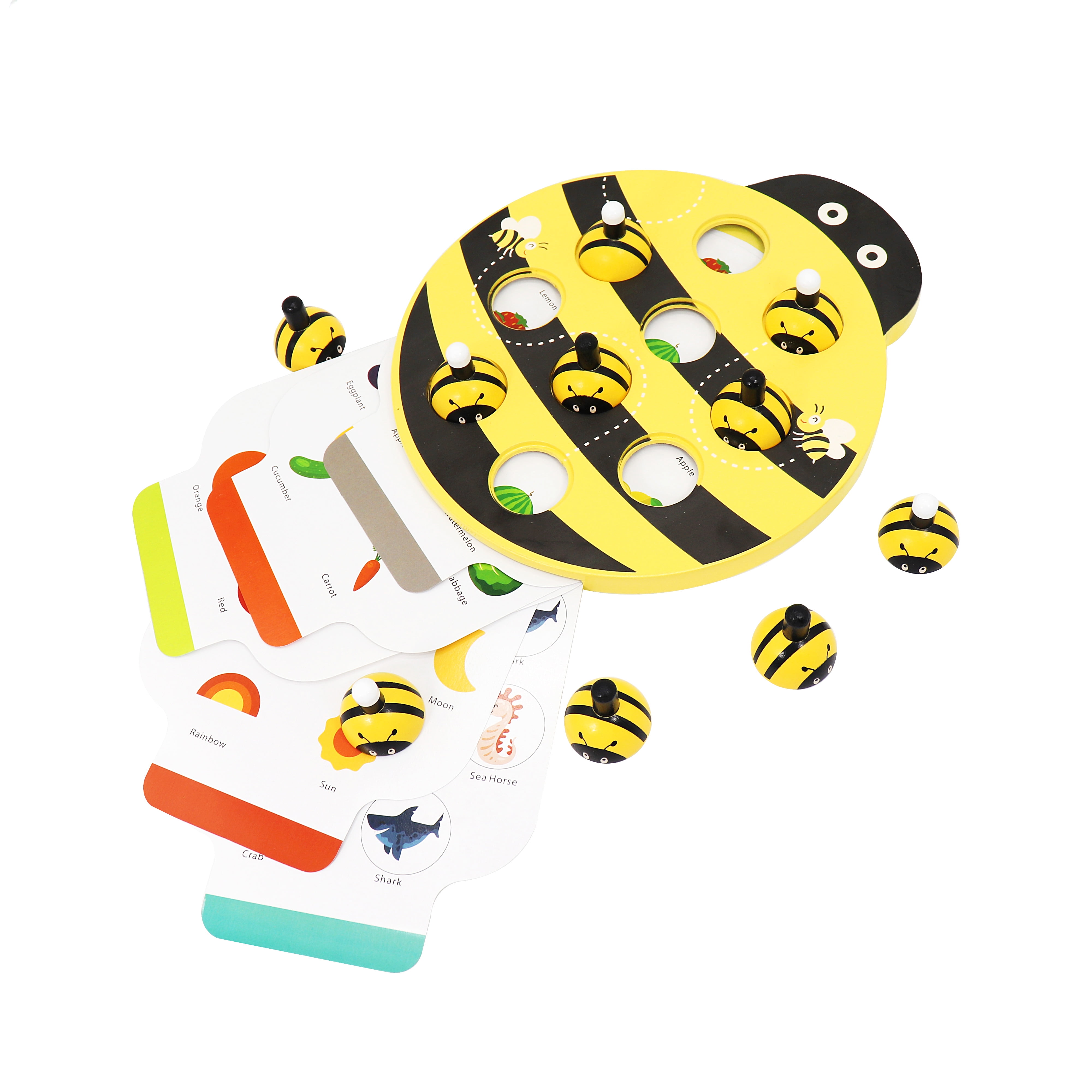 Leo and Friends Bee Memory Game – Wooden Memory Matching Game for Kids ...