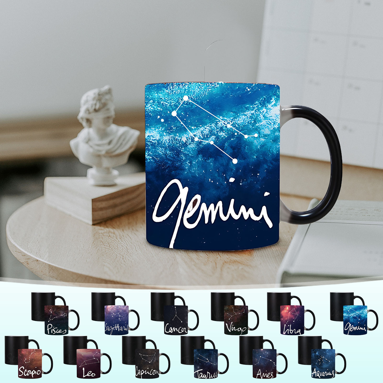 Leo Heat Changing Constellation Mug,Stoneware Mug,Coffee Mug,Ceramic ...