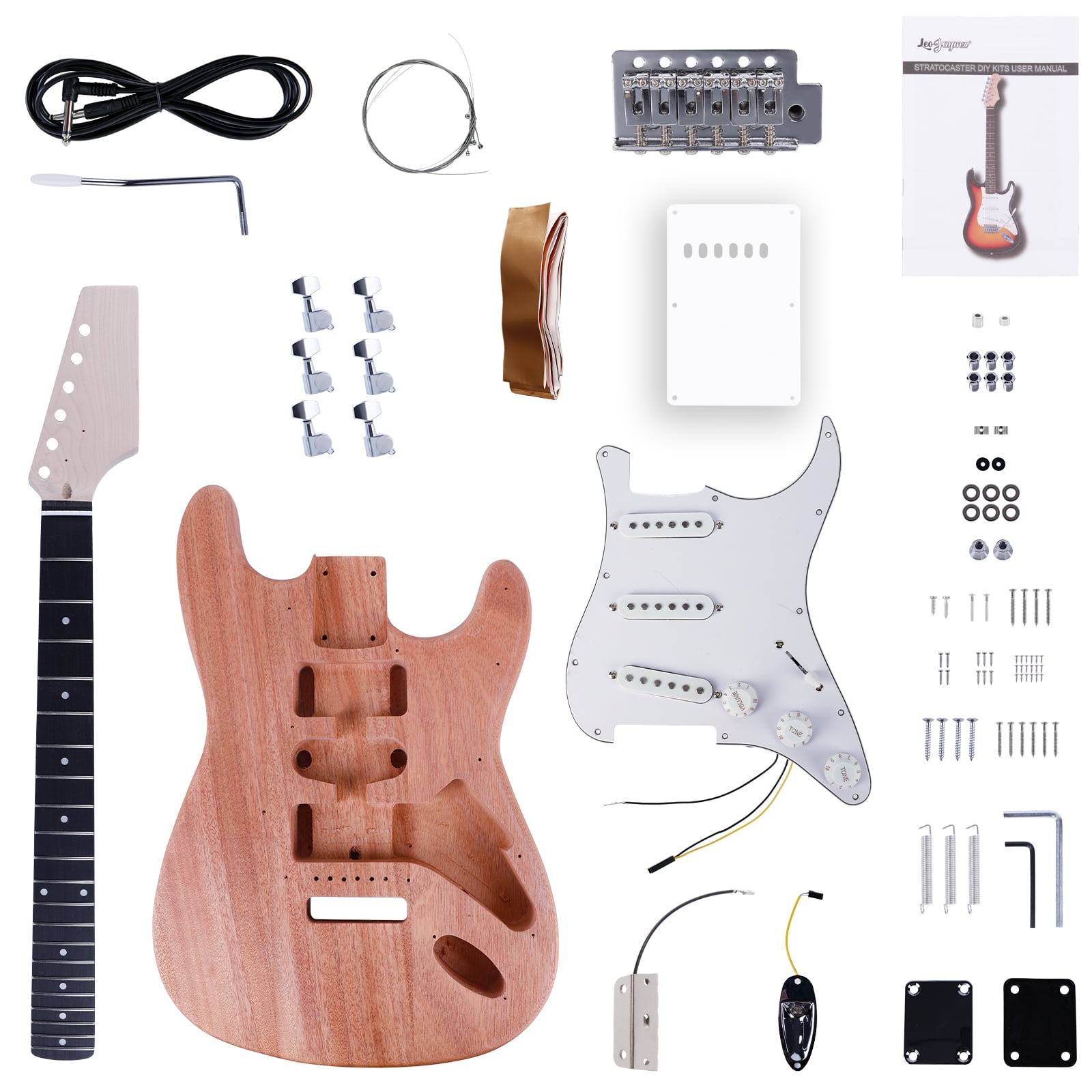 Leo Jaymz DIY ST Style Electric Guitar Kits with Mahogany Body and ...