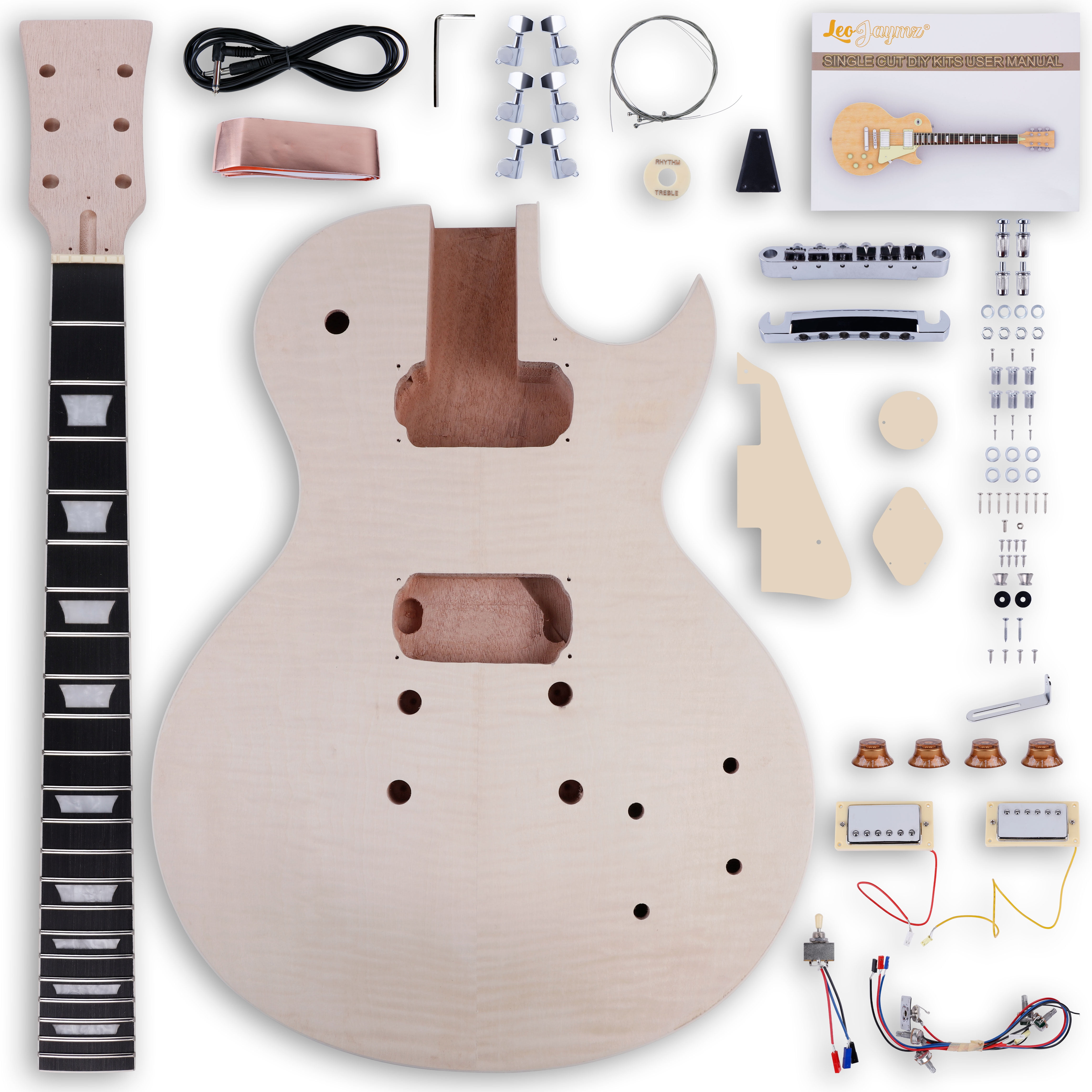Leo Jaymz DIY Single Cut Electric Guitar Kits with Mahogany Body and ...