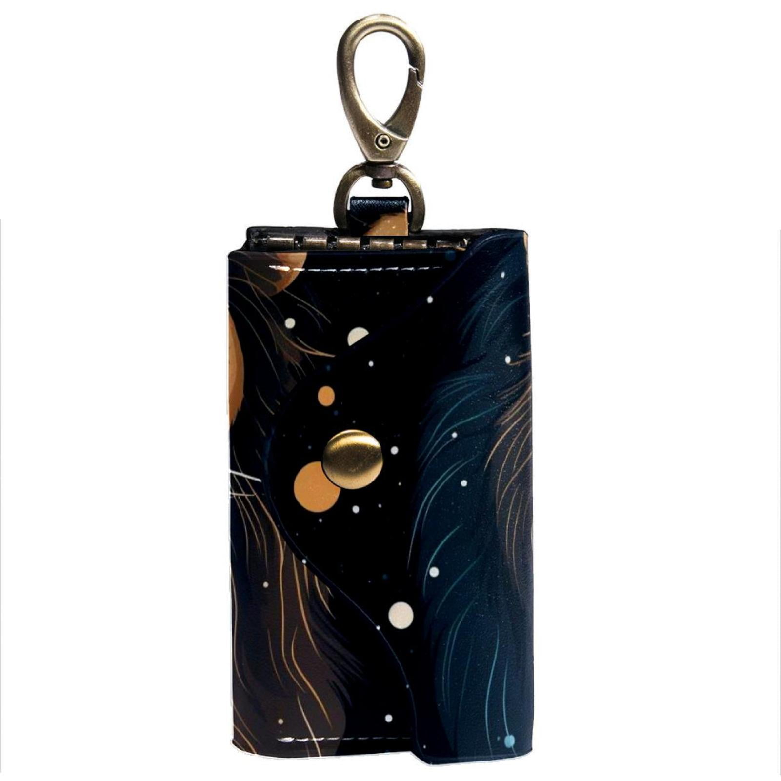 Leo Key Holder Wallet with 6 Hooks, Side Pockets, and ID Card Holder ...