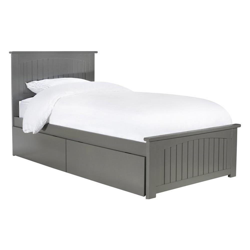 Leo & Lacey Modern Solid Wood Twin XL Platform Bed w/ 2 Storage Drawers ...