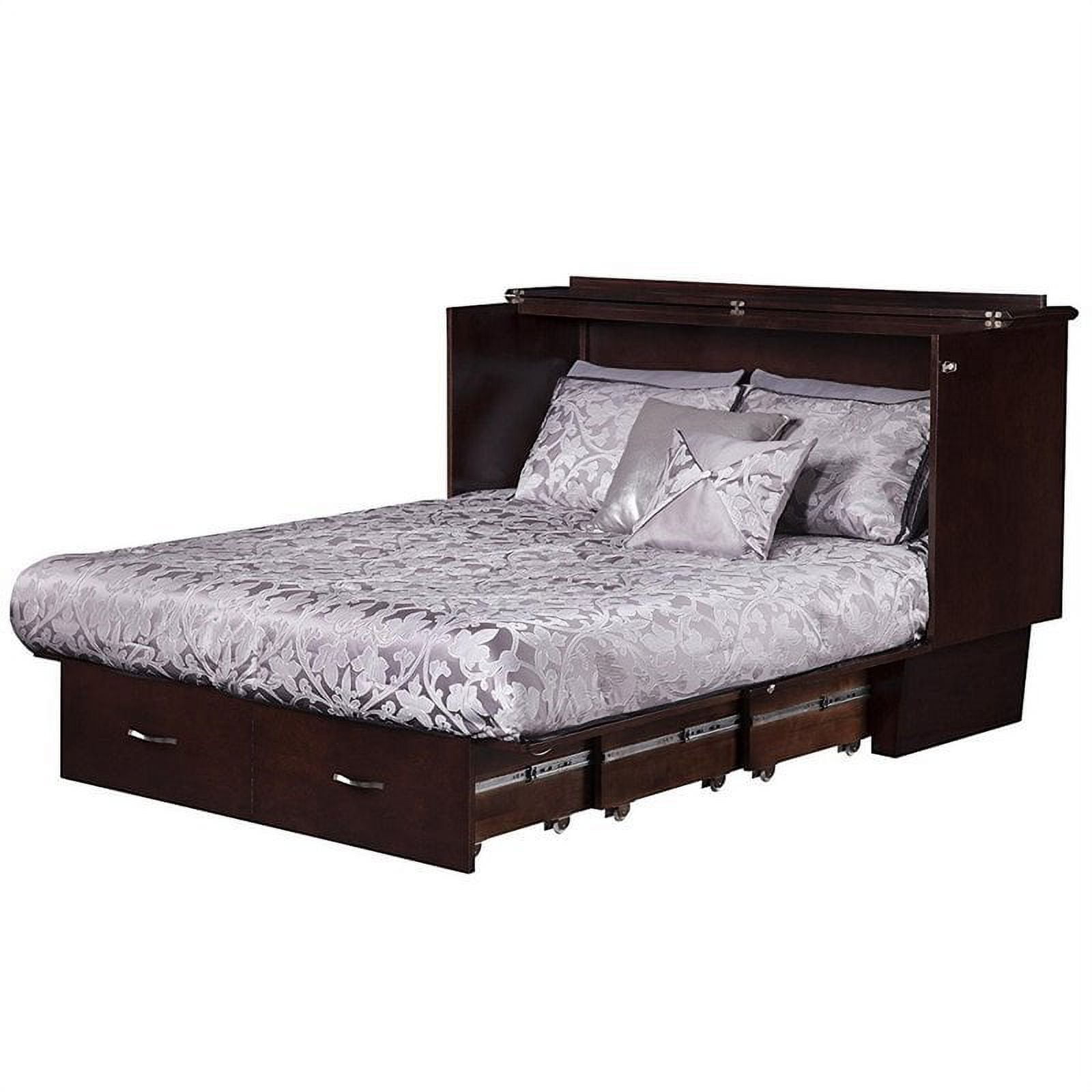 Leo & Lacey Queen Murphy Bed Chest with Cool Soft Gel-Infused Mattress ...
