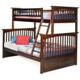 Leo & Lacey Twin Over Full Bunk Bed in Walnut - Walmart.com