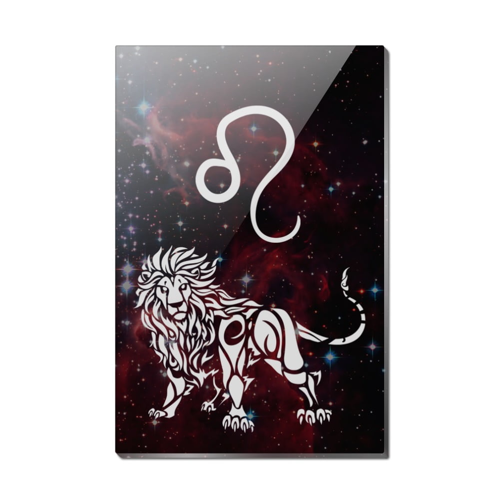 Leo Lion Zodiac Sign Horoscope in Space Rectangle Acrylic Fridge ...