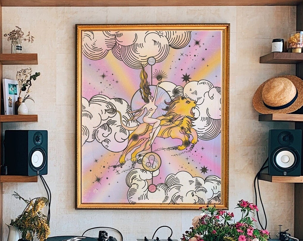 Leo Poster, Gift For Leo, Zodiac Poster, Leo Decor, Zodiac Print ...