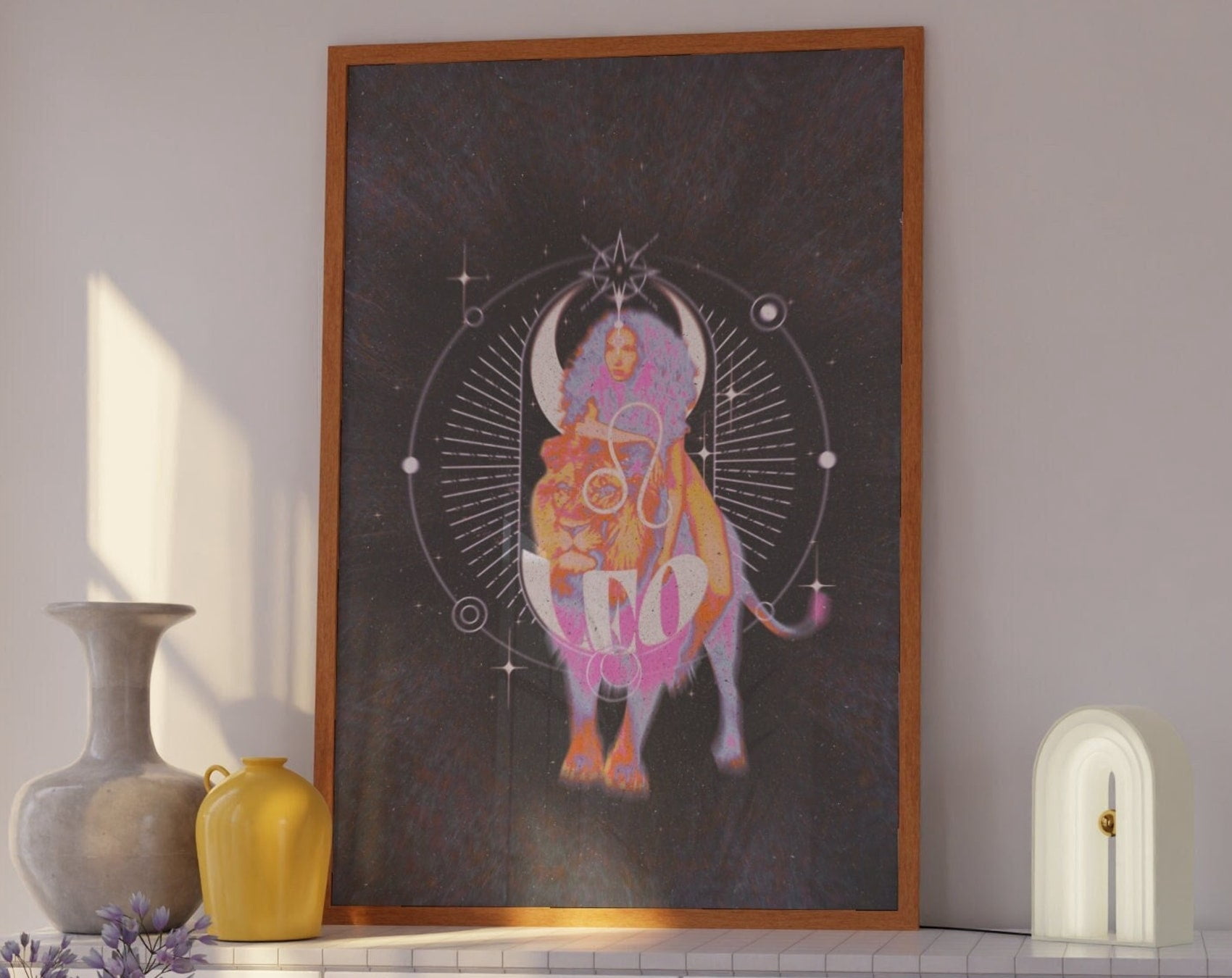 Leo Poster, Gift for Leo, Zodiac Print, Witchy Decor, Celestial Art ...