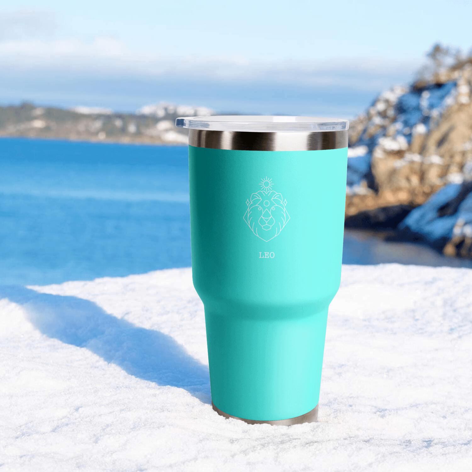 Leo Print 30oz Insulated Stainless Steel Tumbler with Lid and ...
