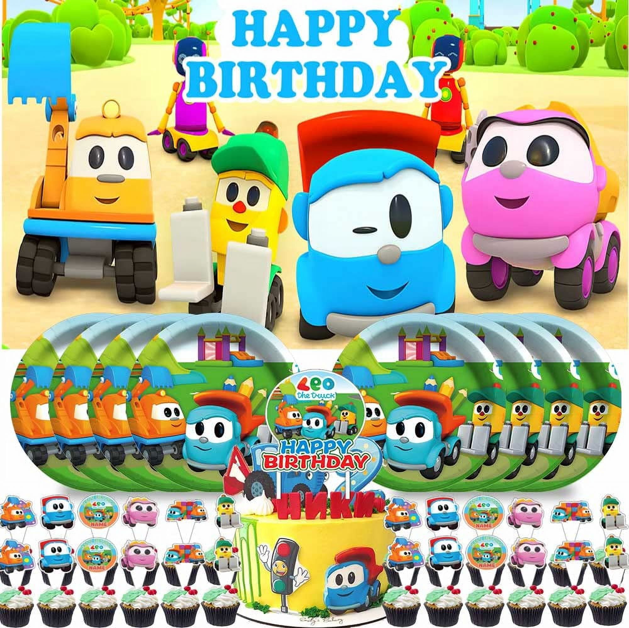 Leo The Truck Party ZS23 Supplies Birthday Decorations Plates Banner ...