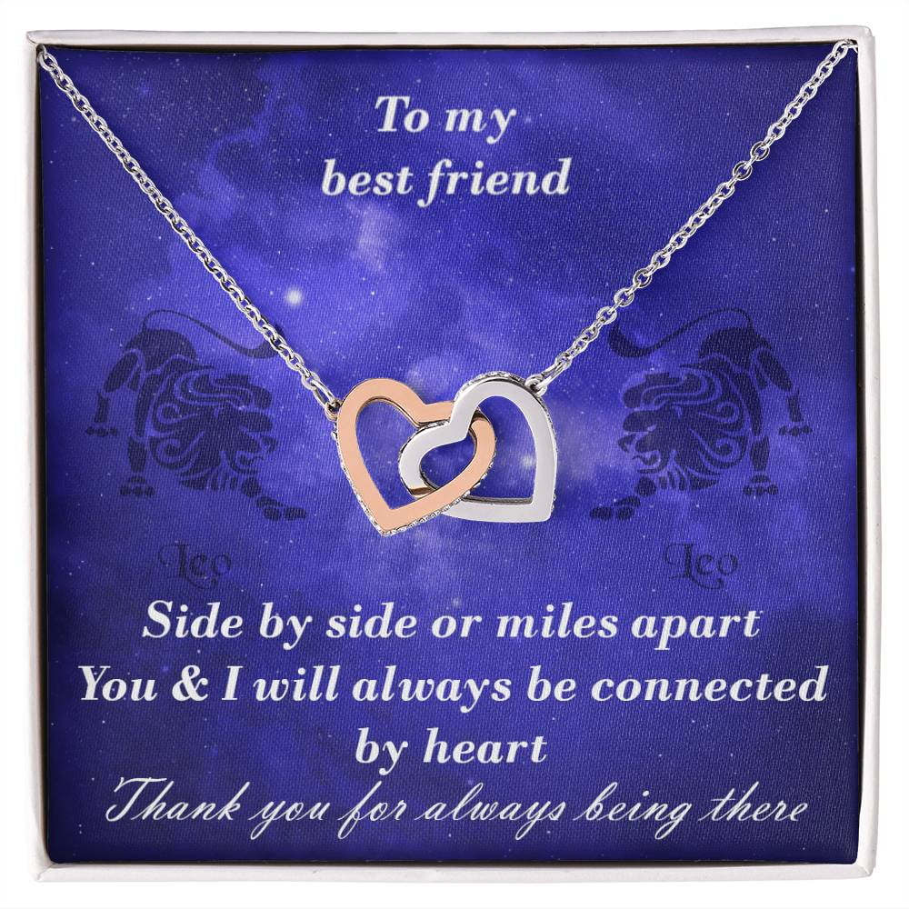 Leo To Leo Best Friend, Interlocking Hearts Necklace, Gift Box Included ...