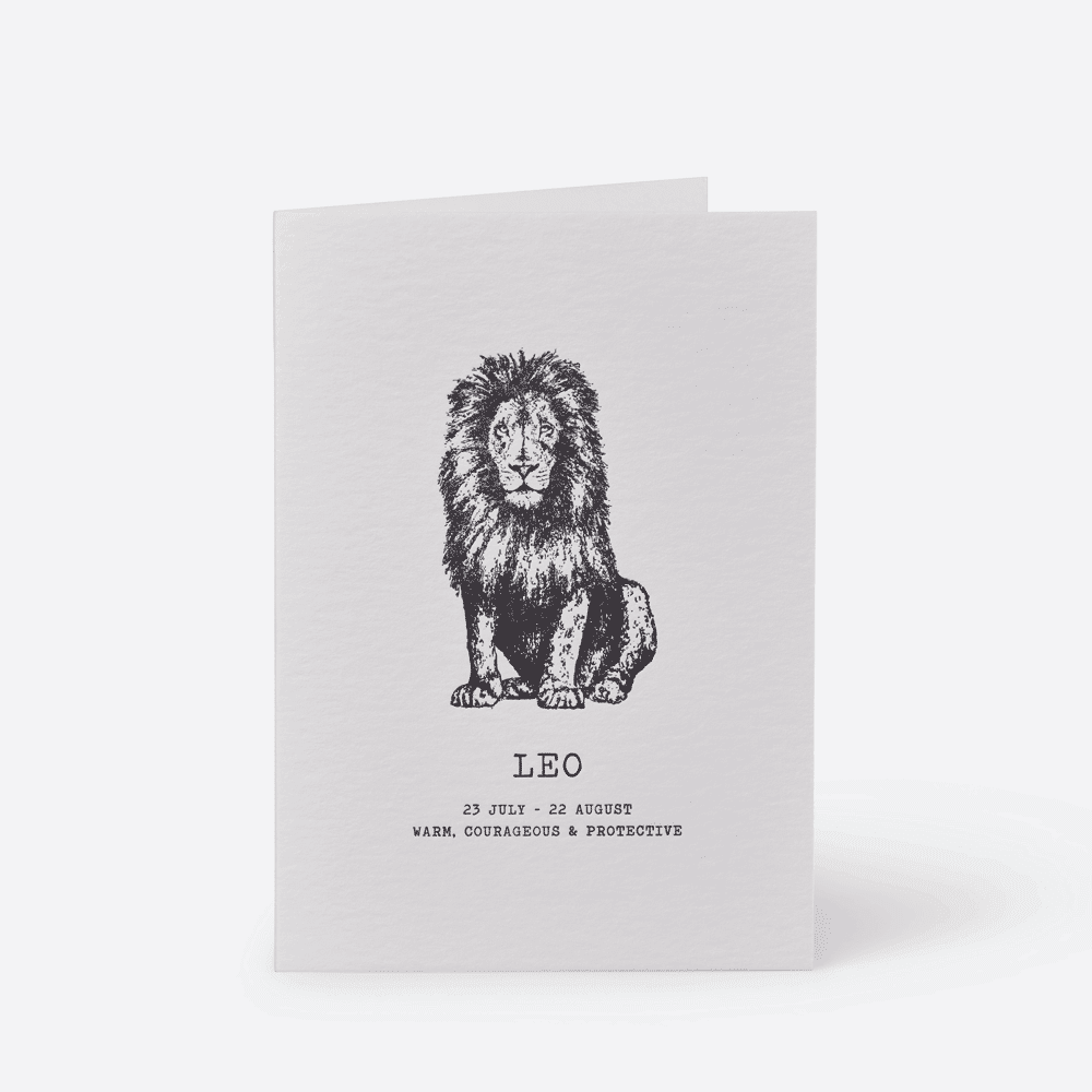 Leo Zodiac Card – Astrological Design for Leo Signs – Ideal for ...