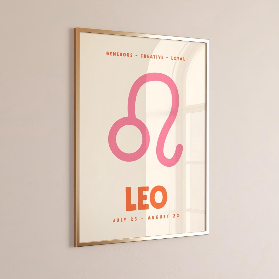 Leo Zodiac Preppy Pink Wall Art, Unframed Canvas Size 24x36 - Walmart.com
